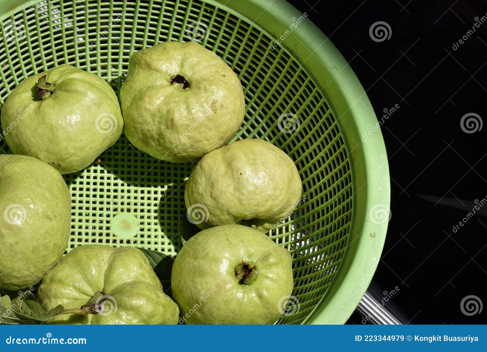 Guava Fruits in Green Basket Stock Image - Image of organic, fresh ...