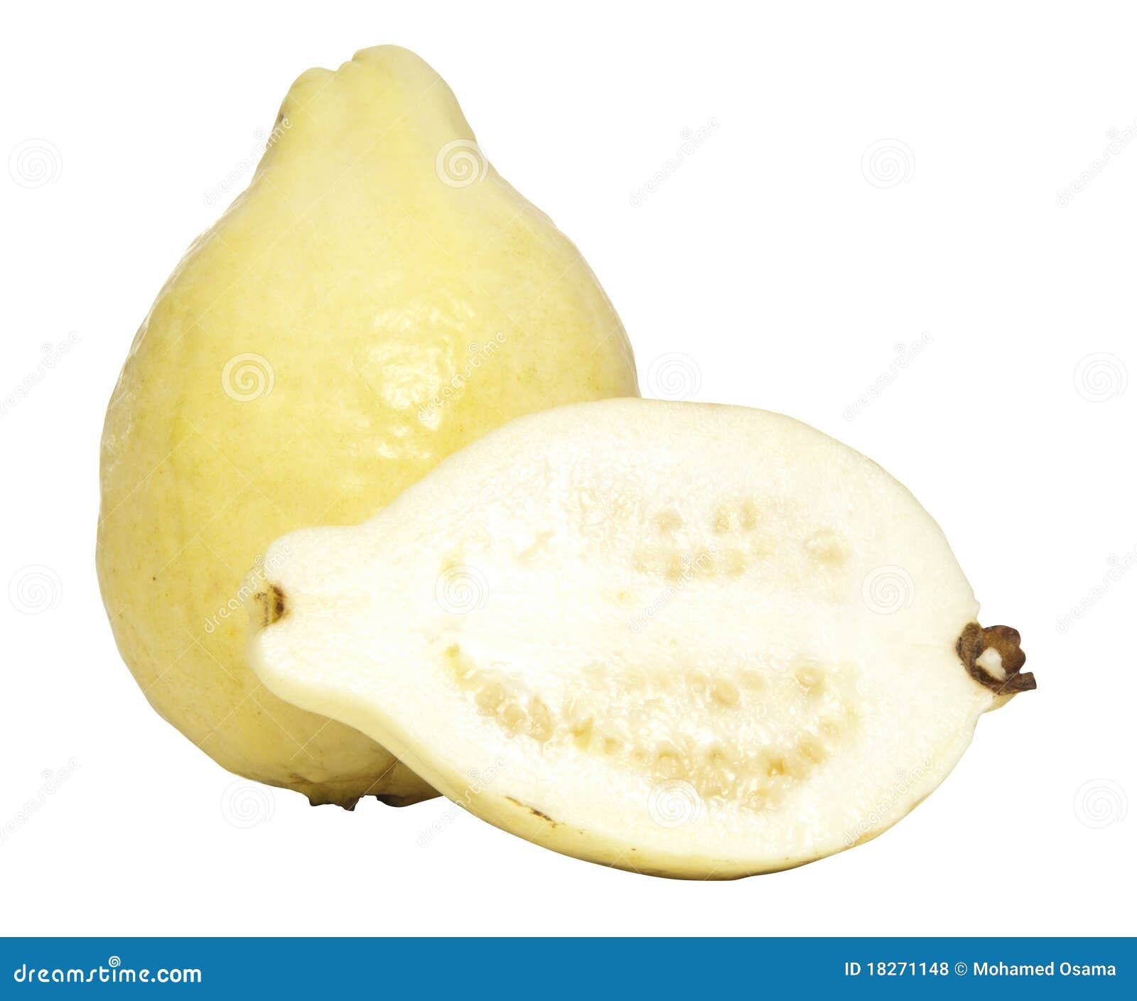 Guava Fruit With Green Leaf Single Common-guava Food Fresh Ripe Guapple ...