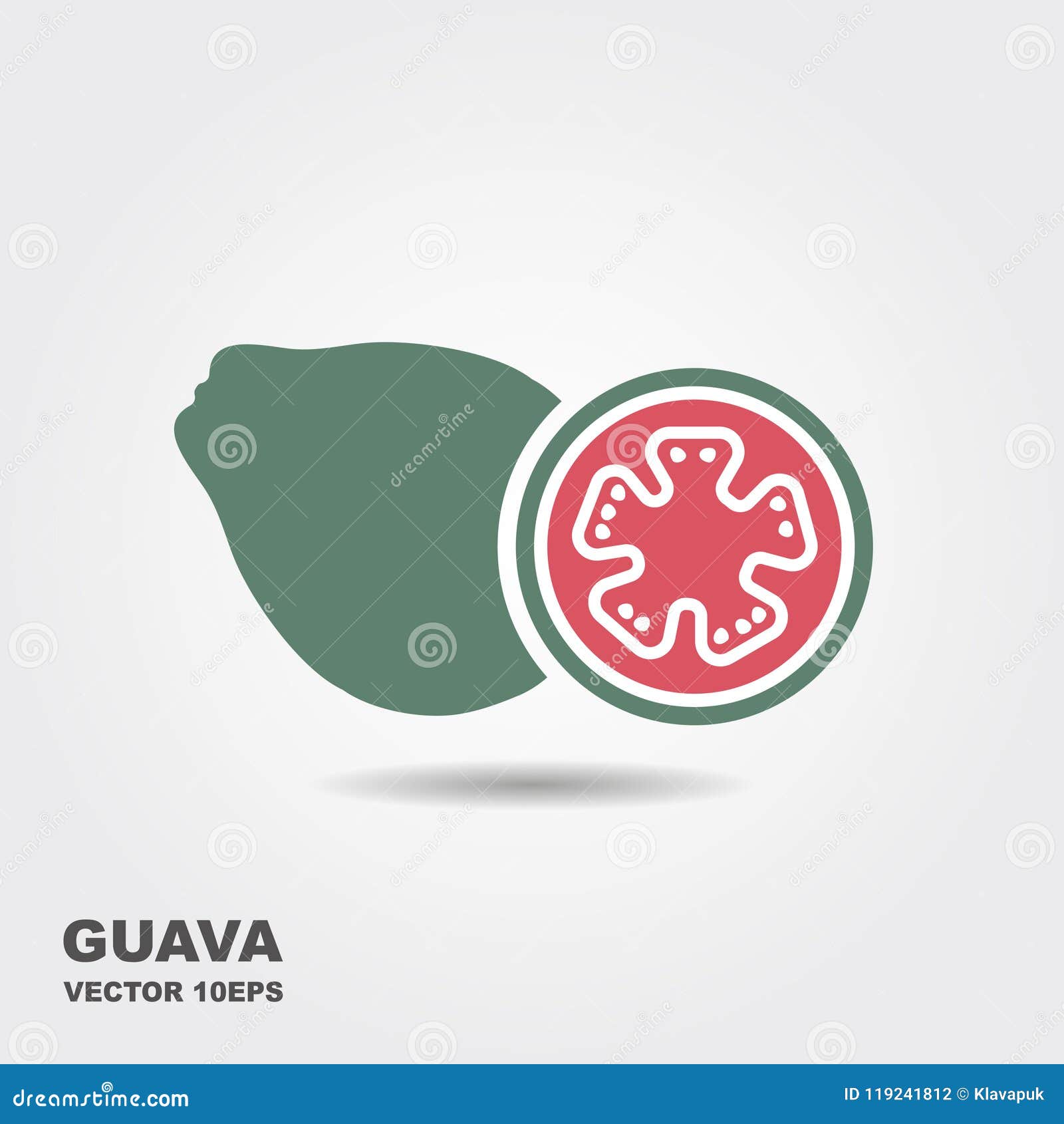 Guava fruit icon stock vector. Illustration of fruit - 119241812
