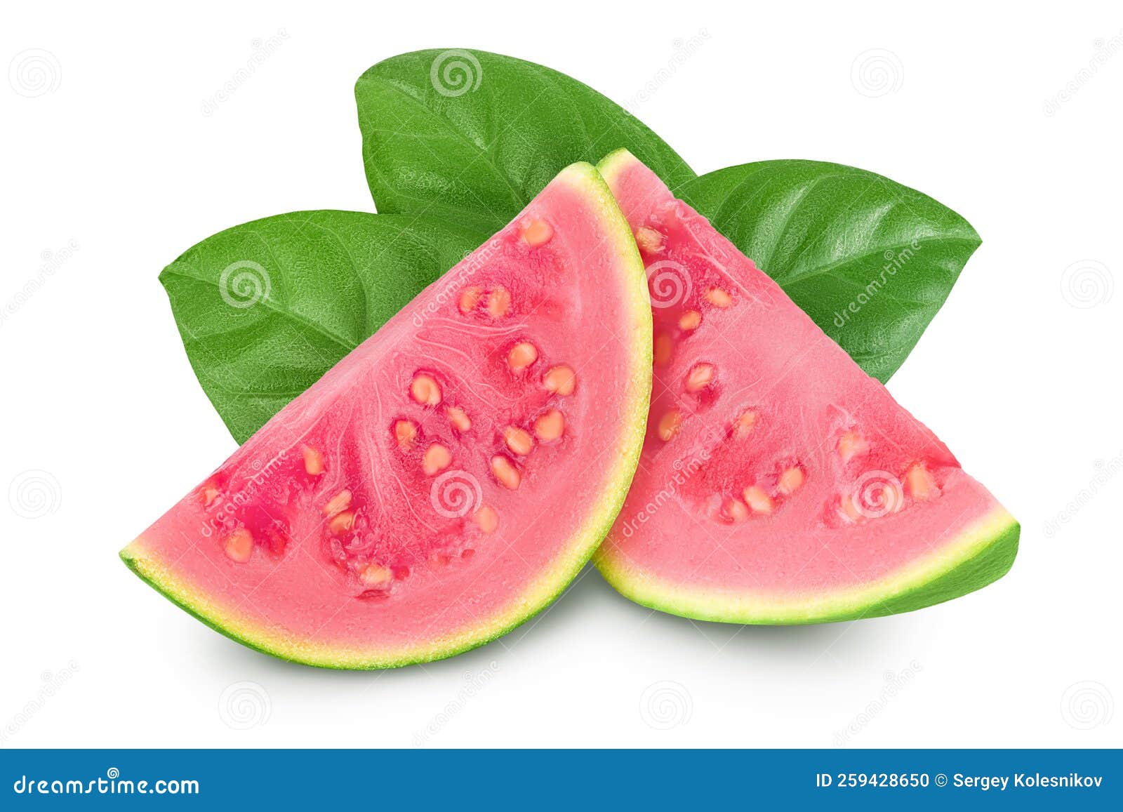 Guava Fruit Slices Isolated on White Background with Full Depth of ...