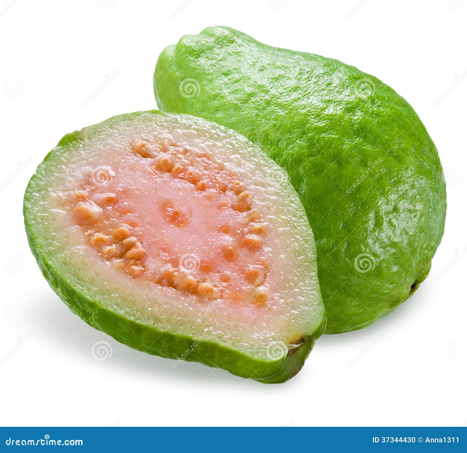 Guava with a Half Isolated on White Stock Photo - Image of fruit ...