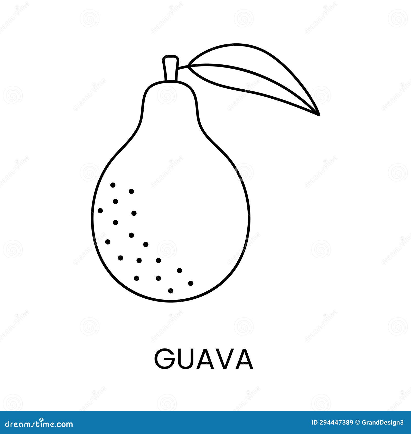Guava Line Icon in Vector, Fruit Illustration. Stock Vector ...