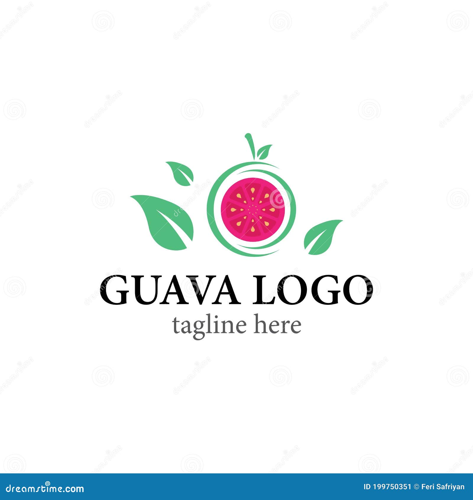 Guava logo template stock illustration. Illustration of white - 199750351