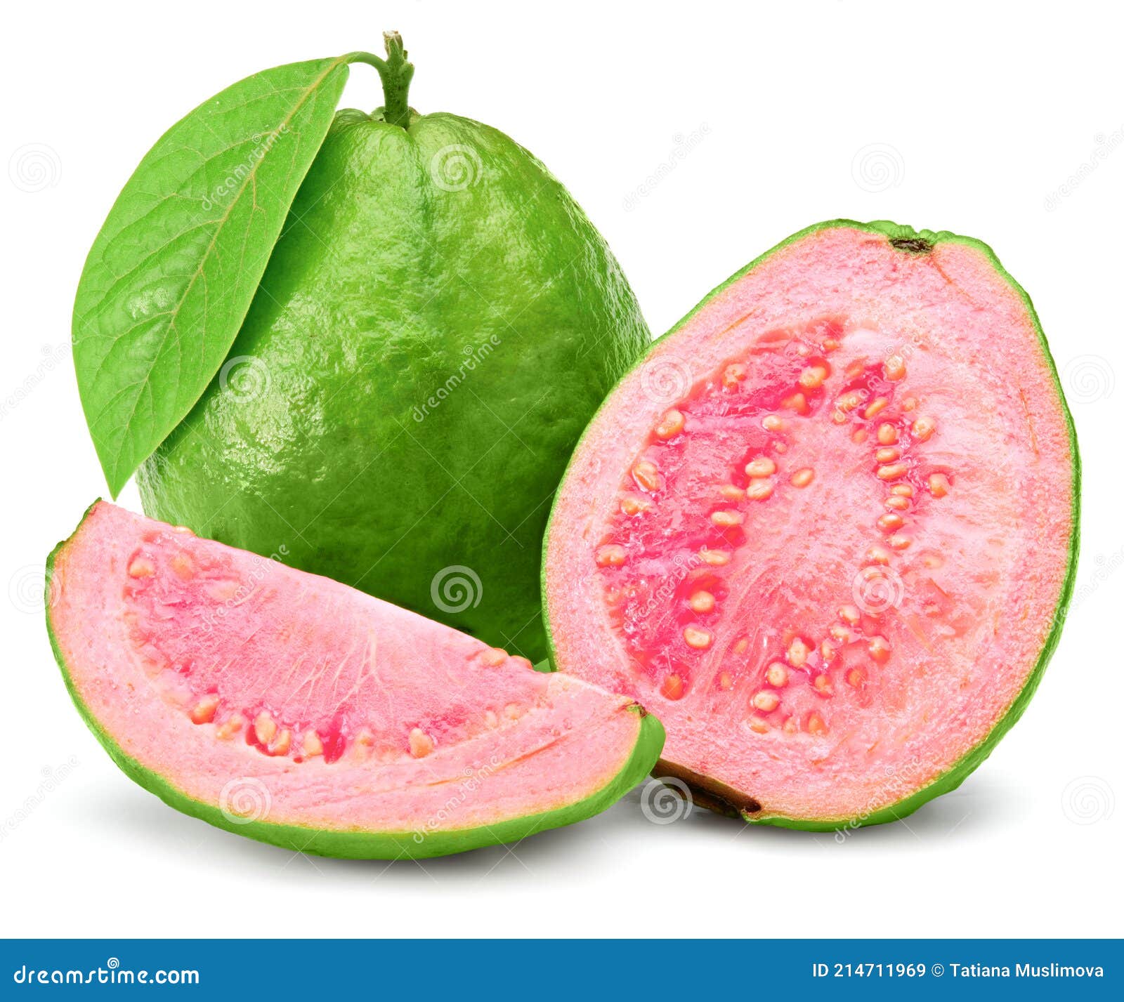 Guava with Slice Isolated on White Background. Clipping Path Stock ...