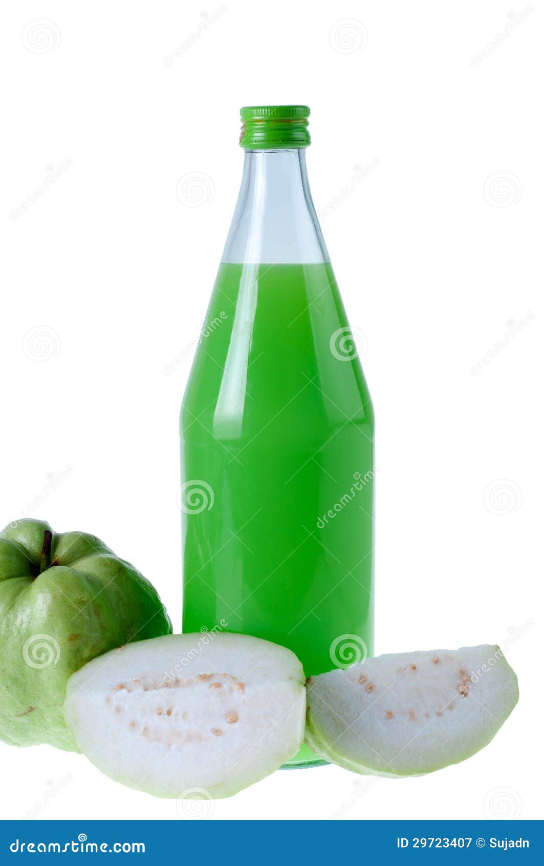 Guavas Juice in Bottle with Isolated White Stock Image - Image of ...