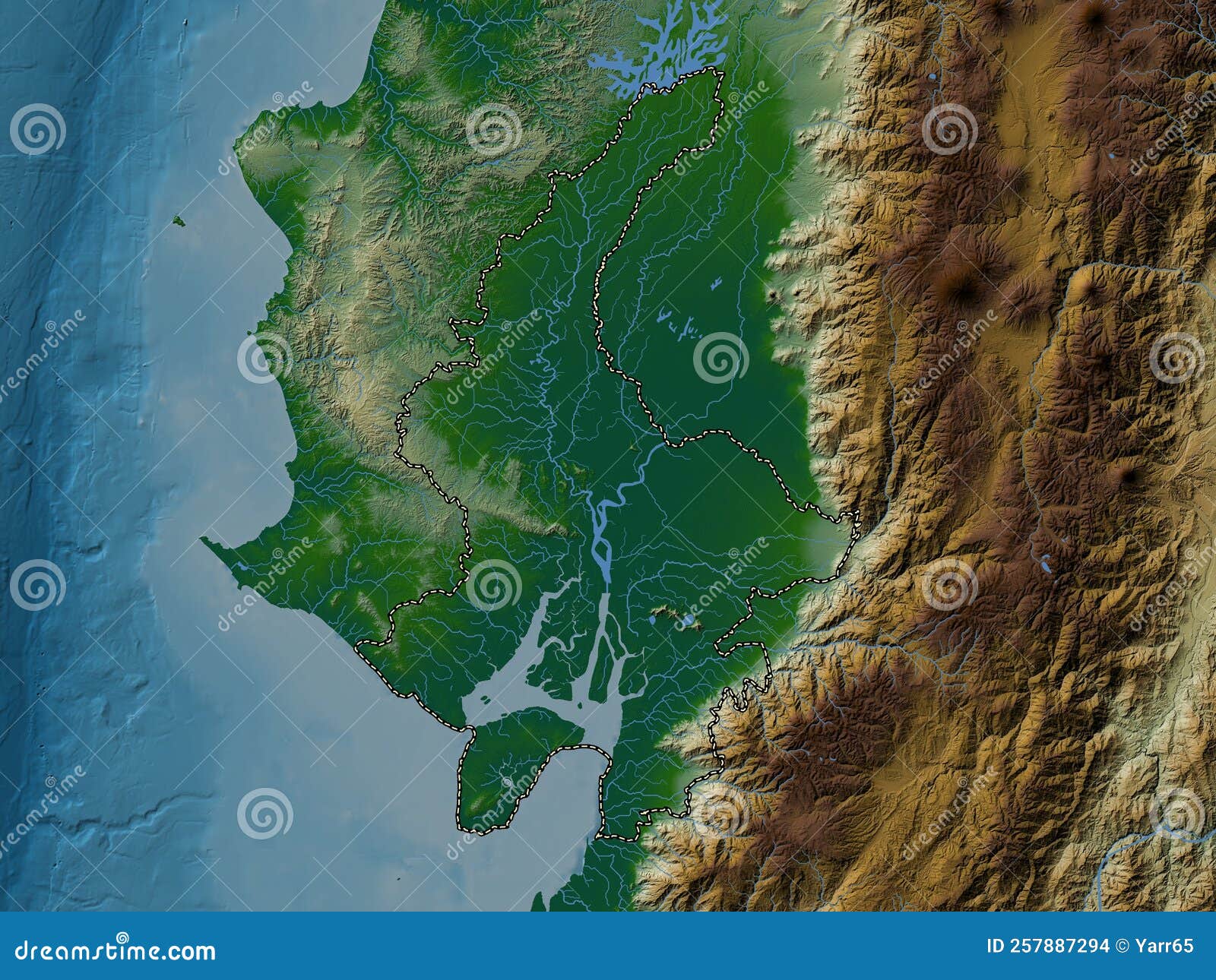 Guayas, Ecuador. Physical. No Legend Stock Illustration - Illustration ...
