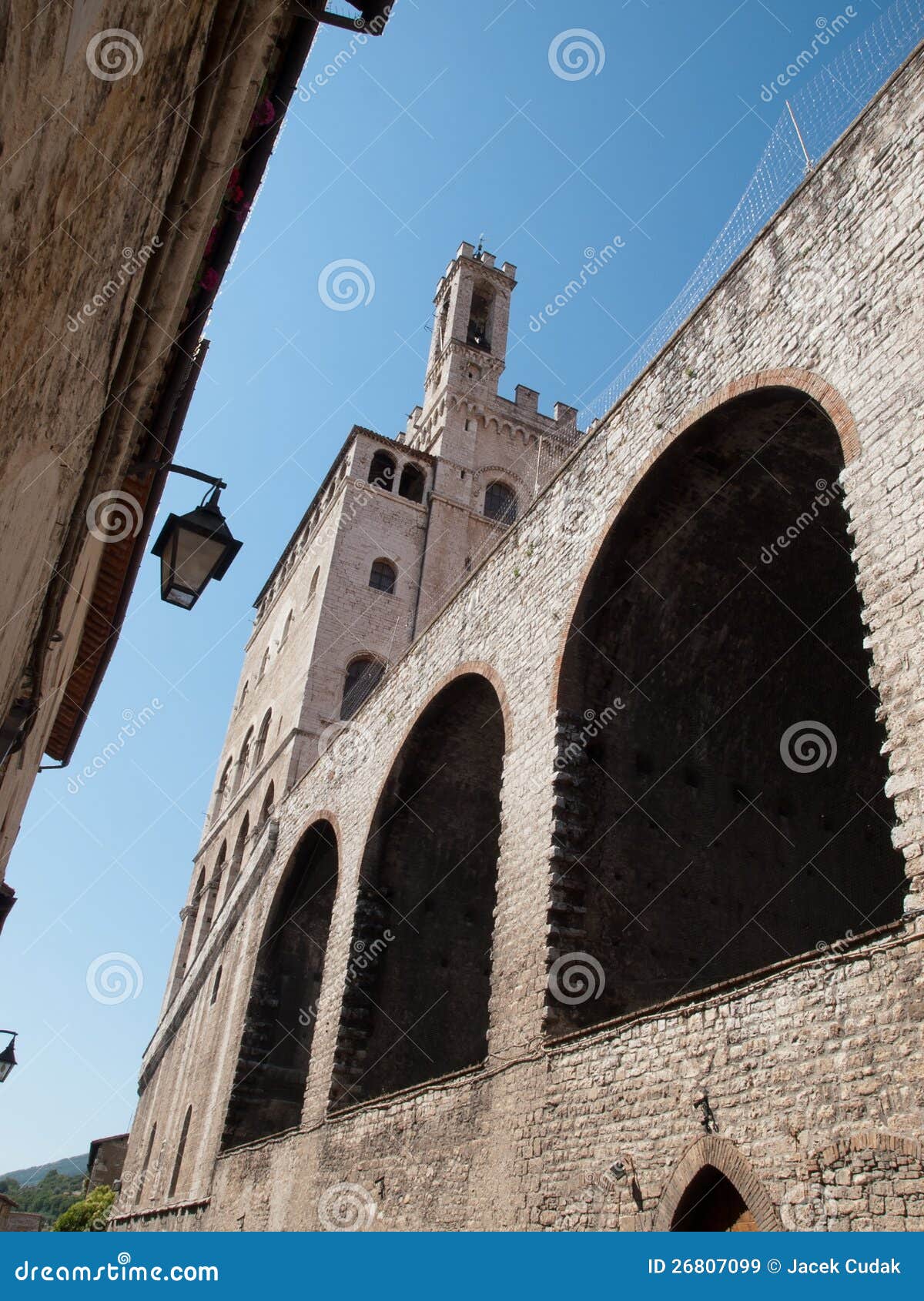 Gubbio-Italy stock image. Image of street, gubbio, arch - 26807099