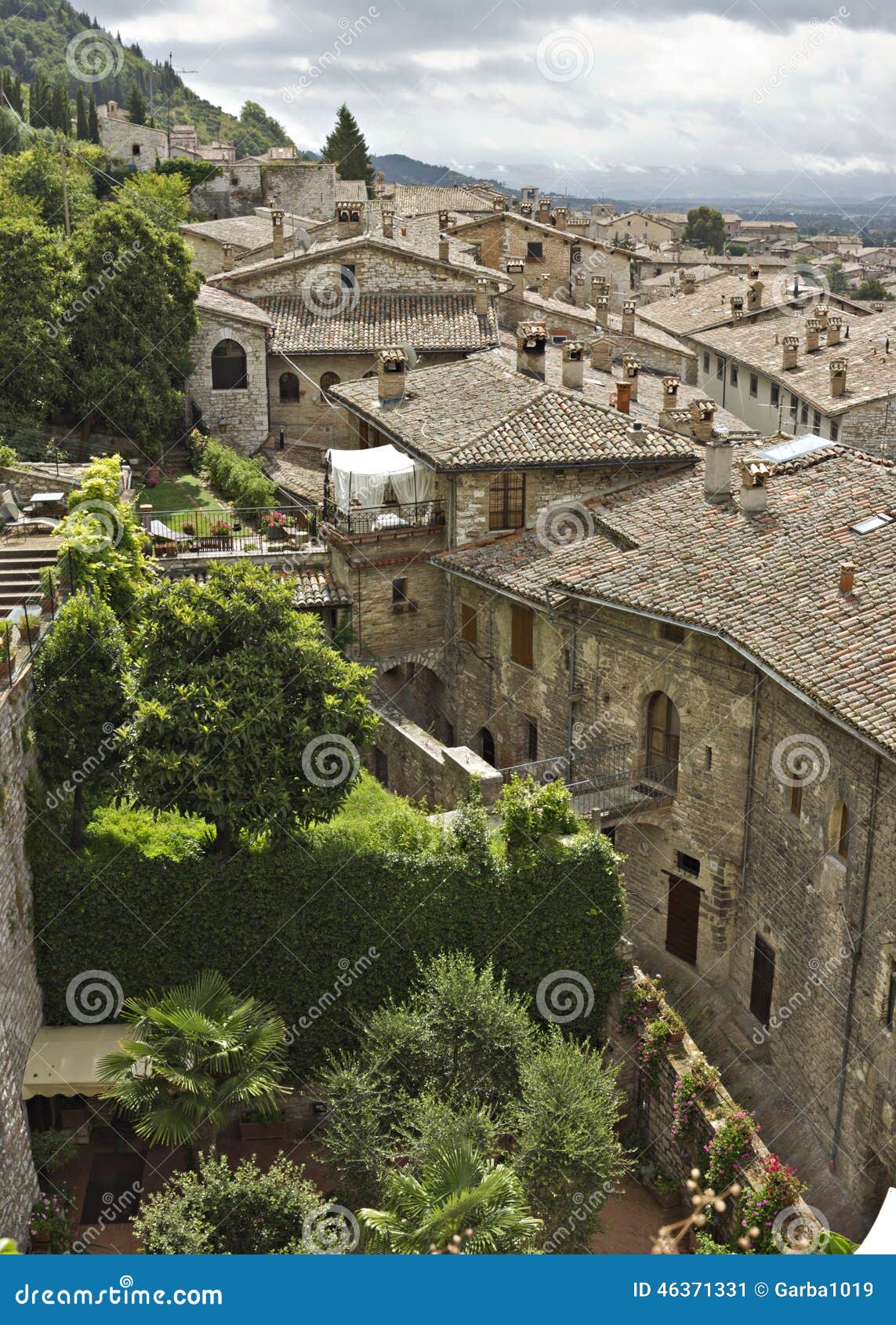 Gubbio, Italy stock image. Image of city, gardens, streets - 46371331