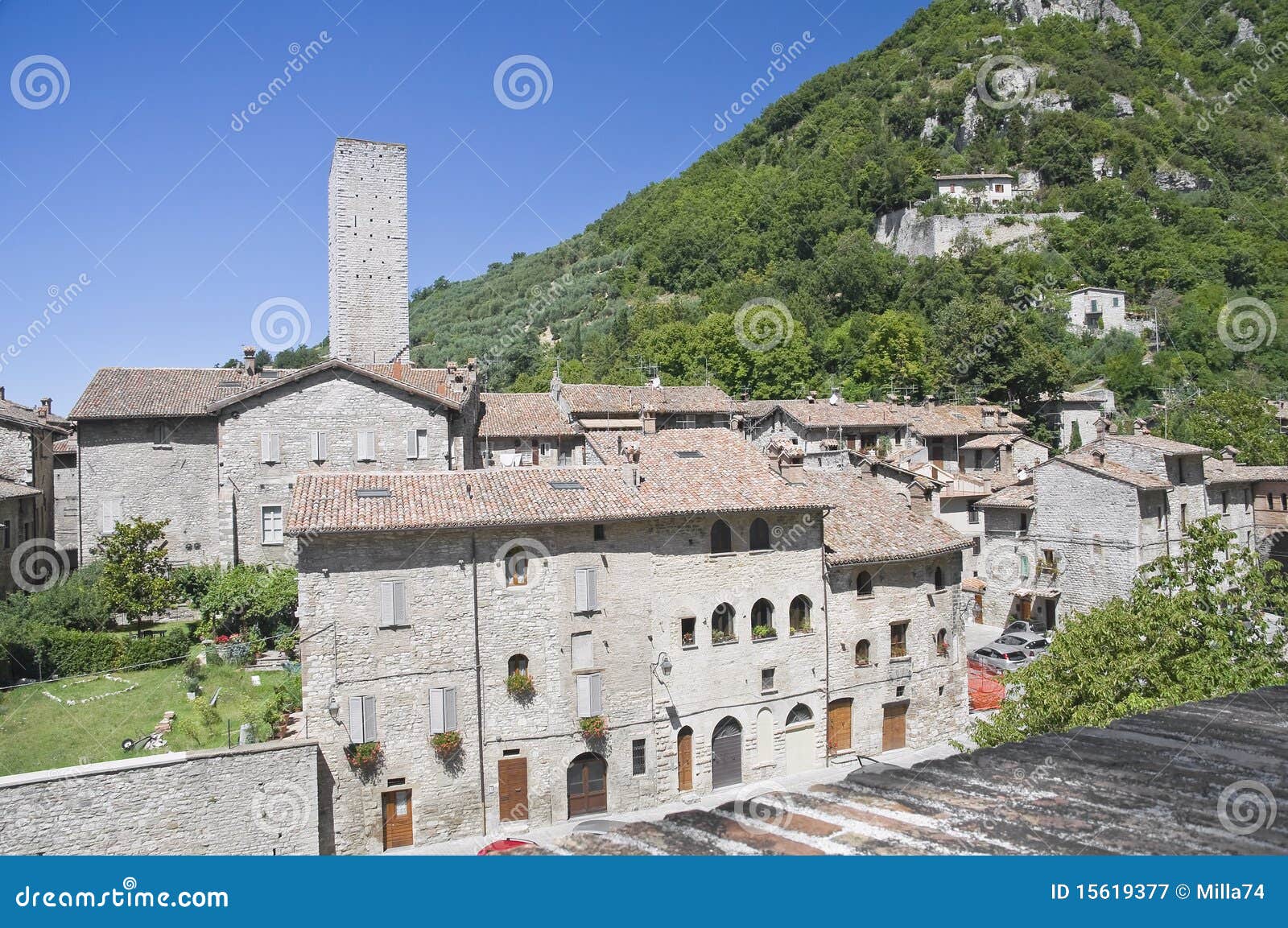 Gubbio. Umbria. Italy. stock image. Image of blue, italy - 15619377