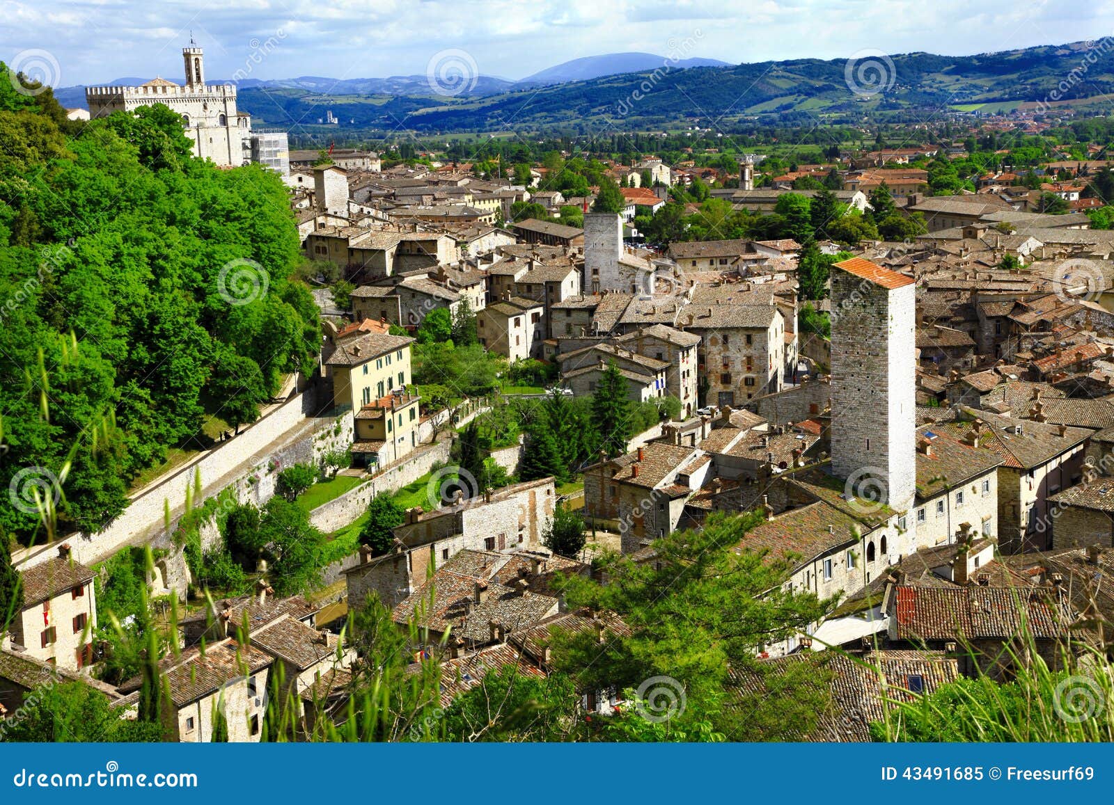 Gubbio in Umbria, Italy stock image. Image of relax, castle - 43491685