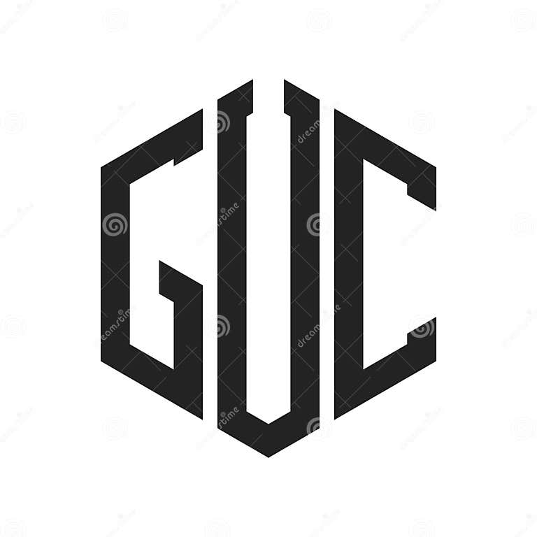 GUC Logo Design. Initial Letter GUC Monogram Logo Using Hexagon Shape ...