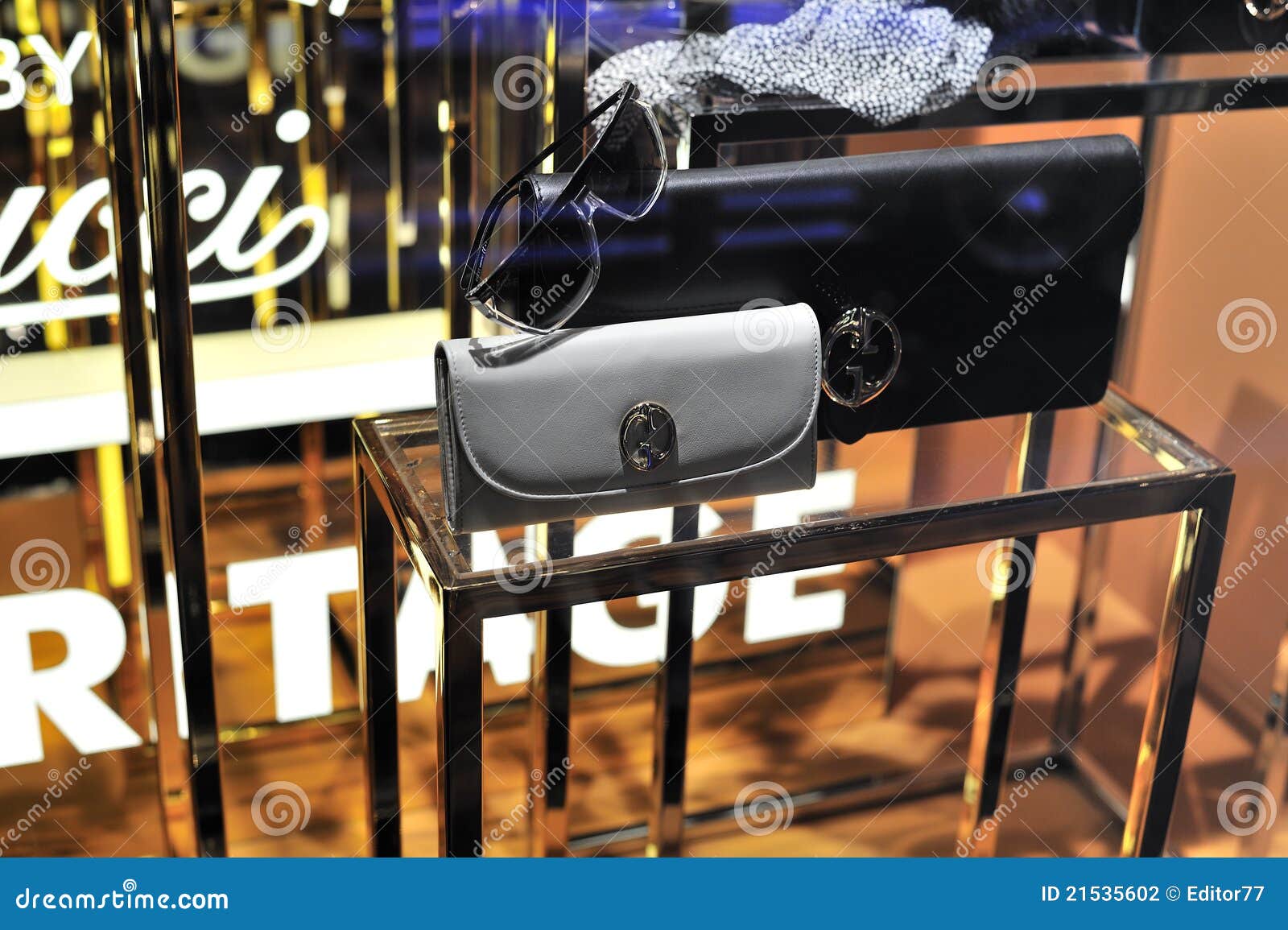 Gucci Handbags and Purse in Showcase Editorial Photography - Image of ...