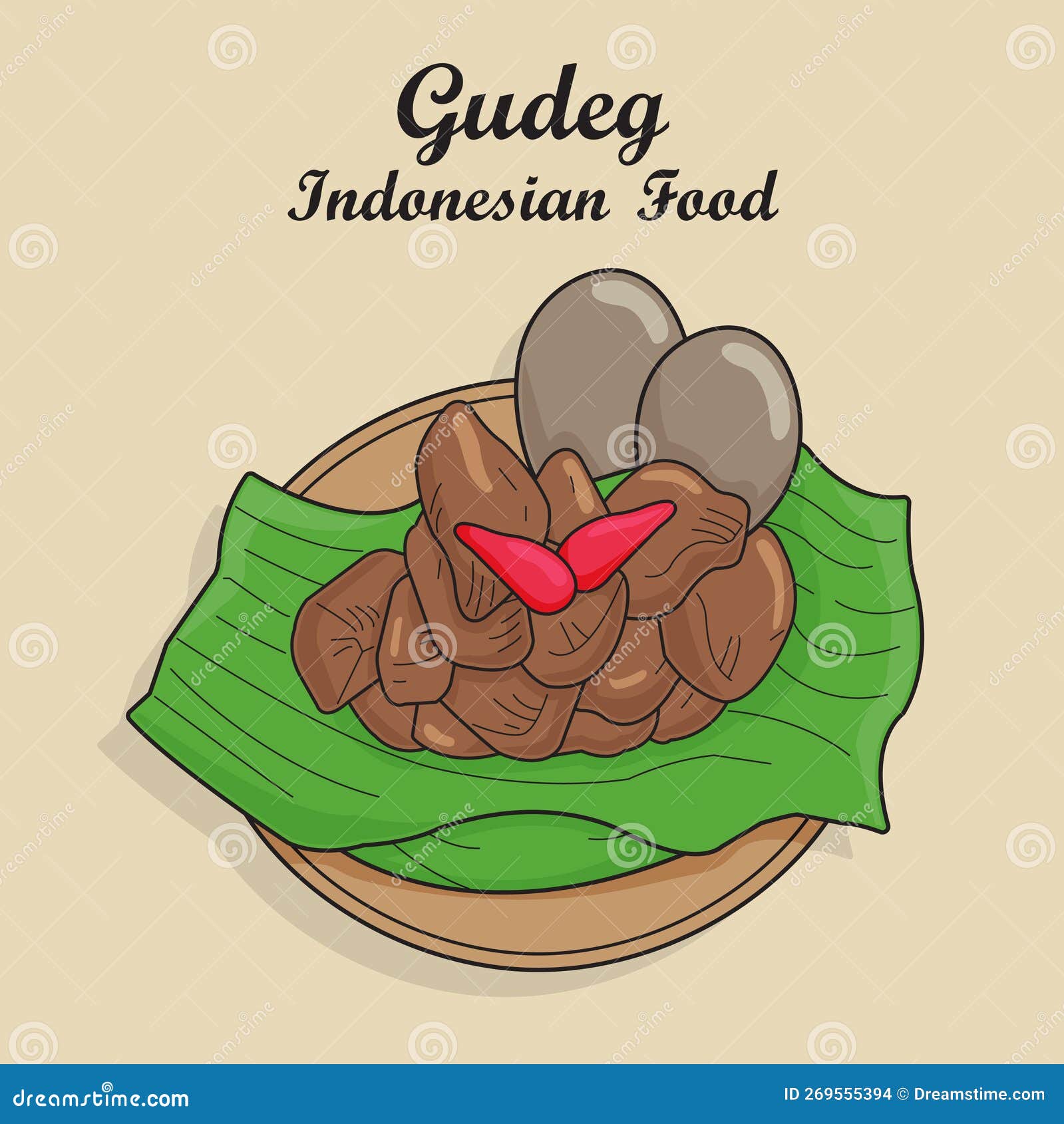 Indonesian Food Called Gudeg Illustration Vector Stock Vector ...