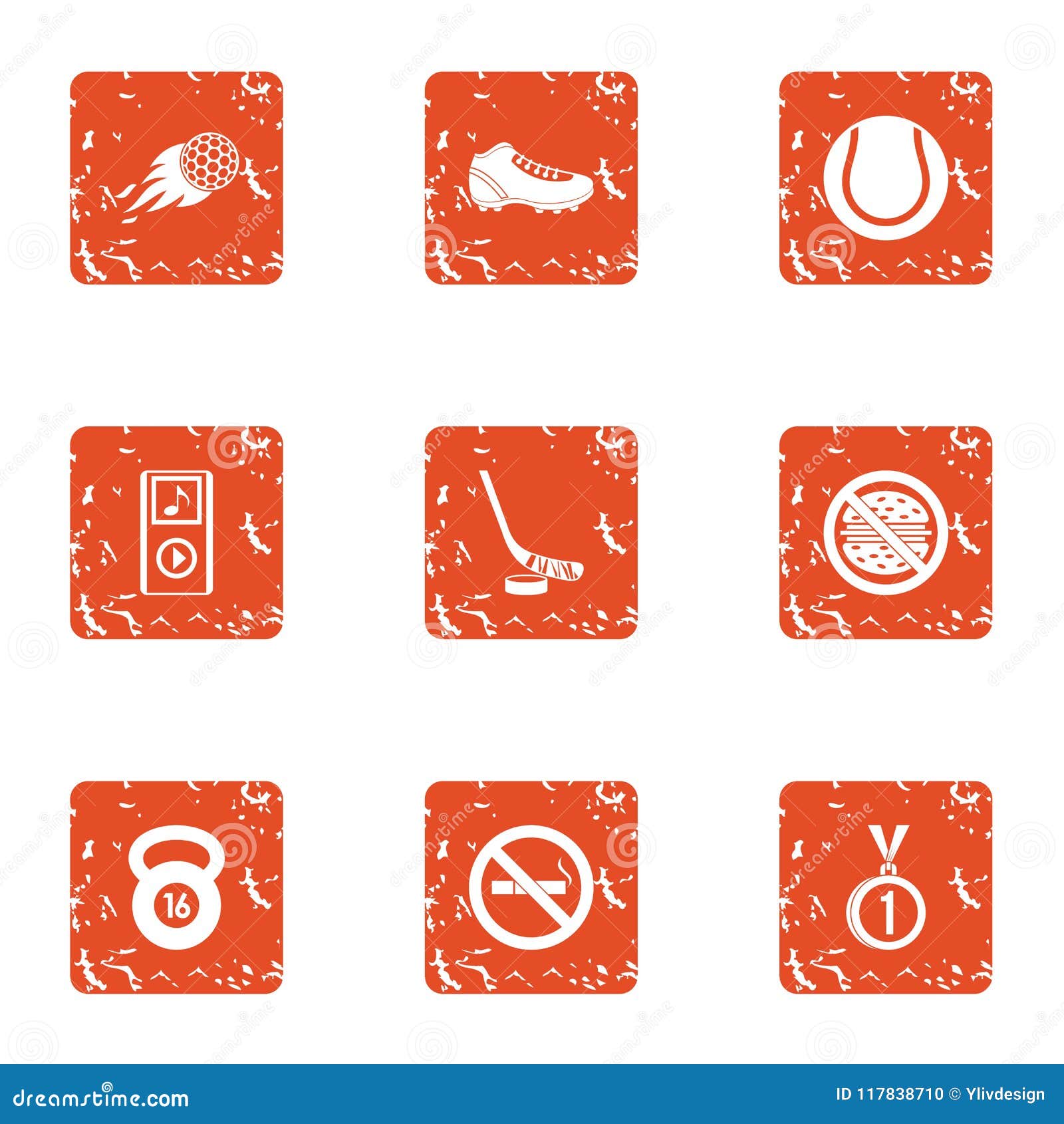 Guerdon Icons Set, Grunge Style Stock Vector - Illustration of ...