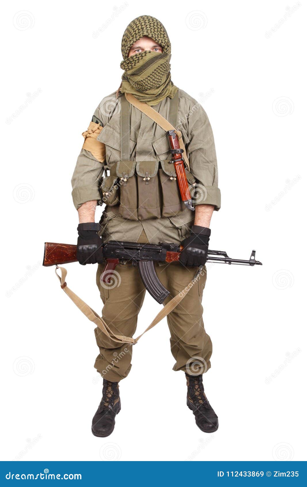 Guerilla with AK 47 stock image. Image of guerrilla - 112433869