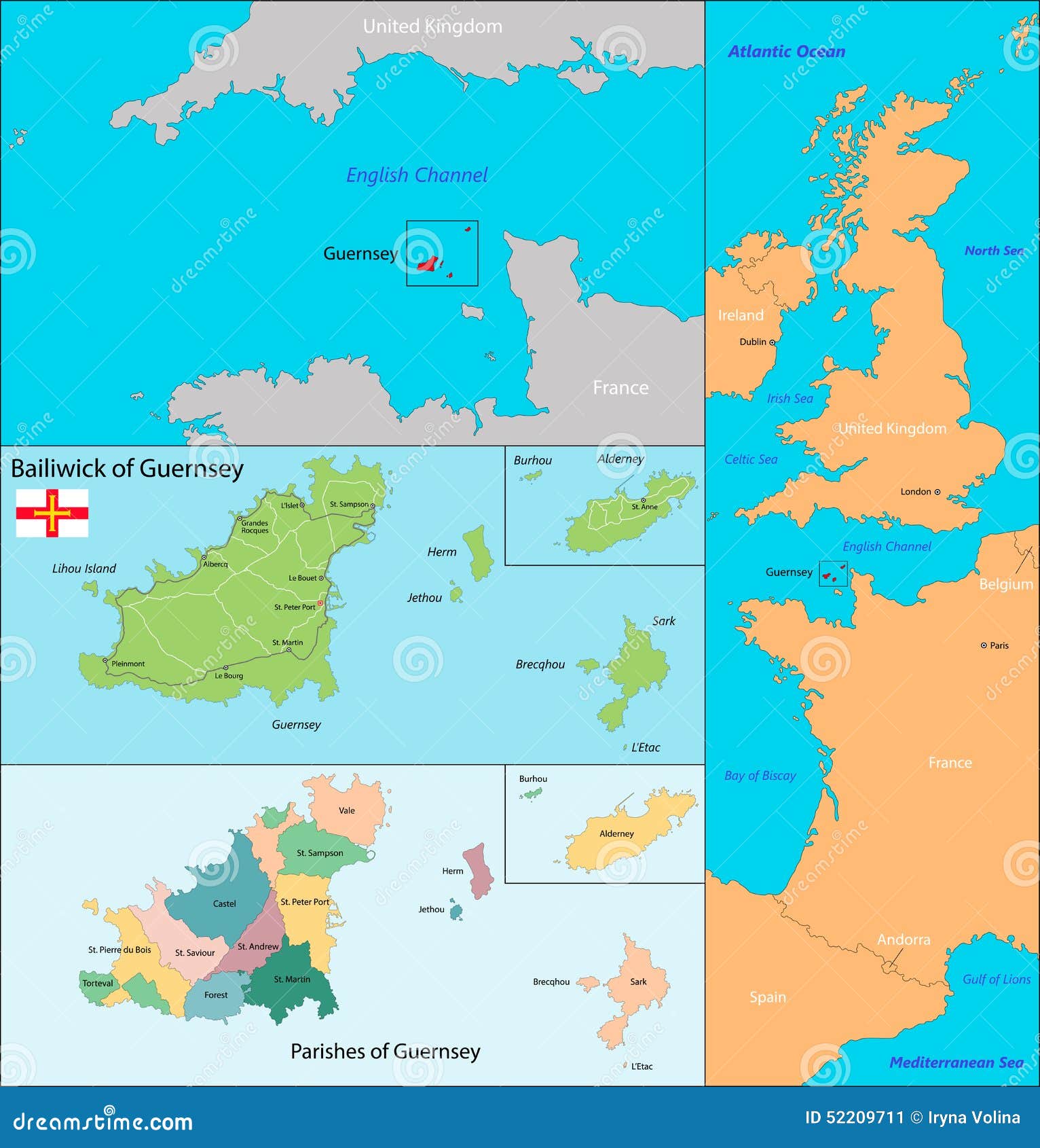 Guernsey map stock illustration. Illustration of city - 52209711