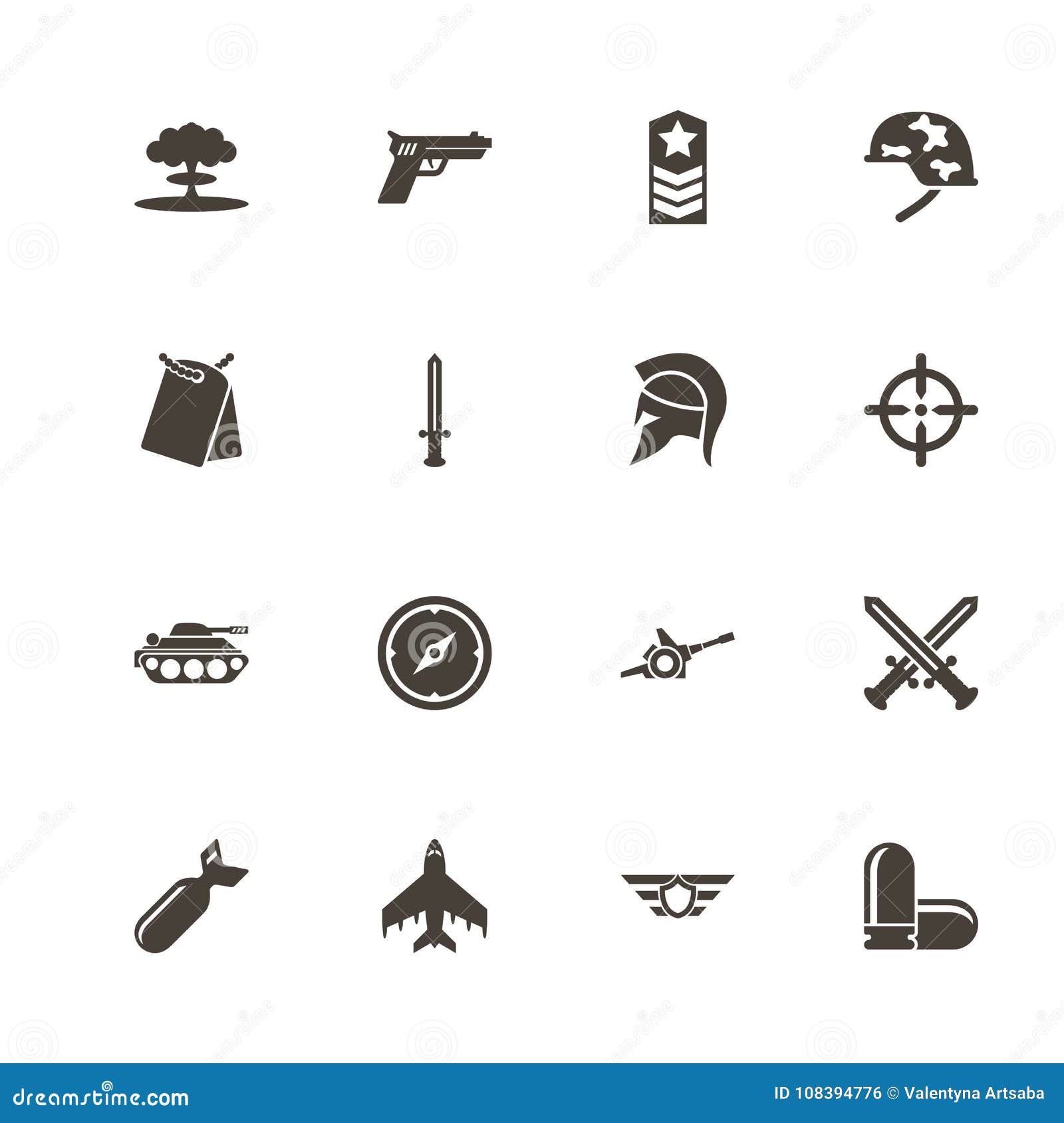 Guerra - Iconos Planos Del Vector Ilustración del Vector - Ilustración ...