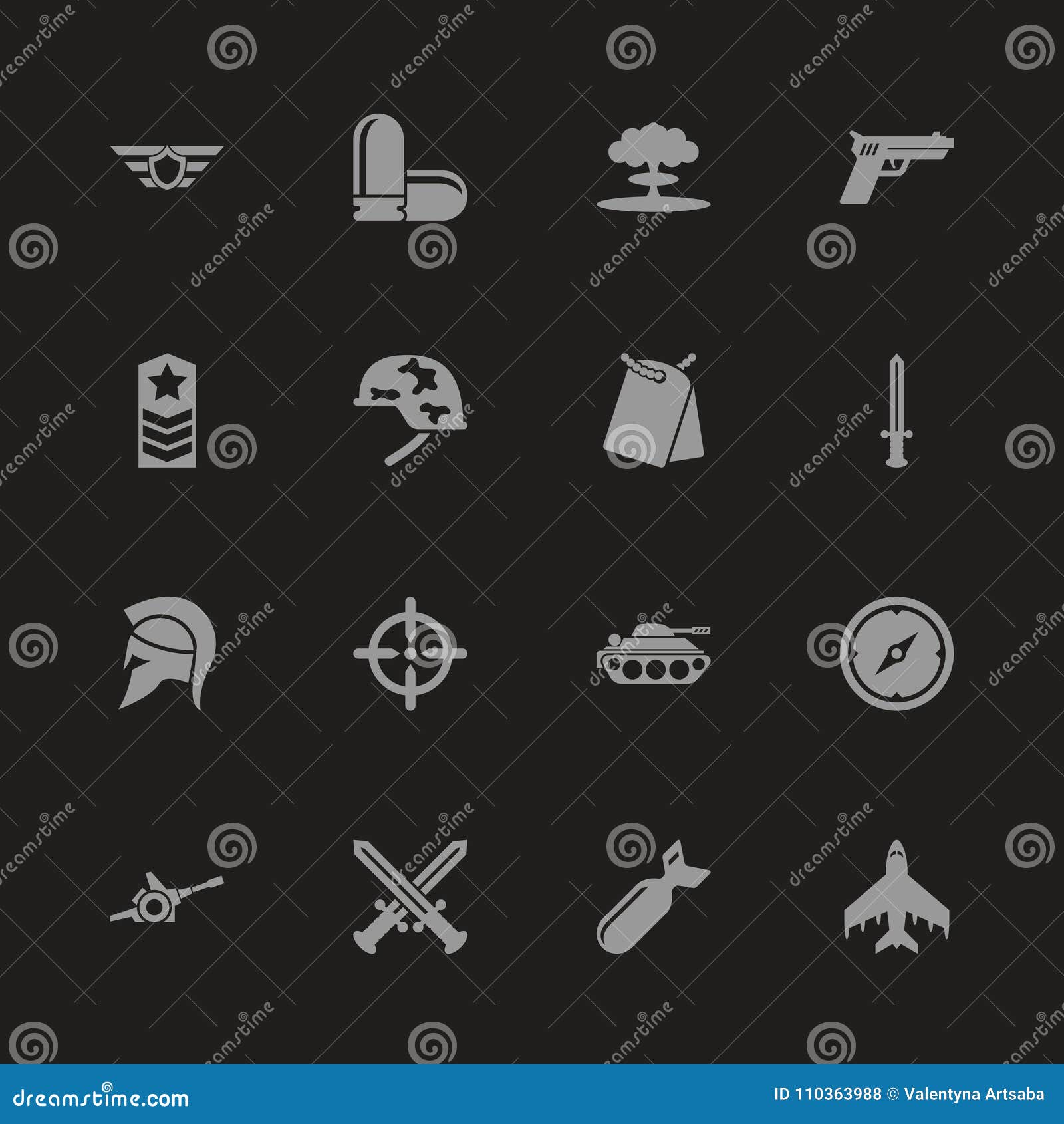 Guerra - Iconos Planos Del Vector Ilustración del Vector - Ilustración ...