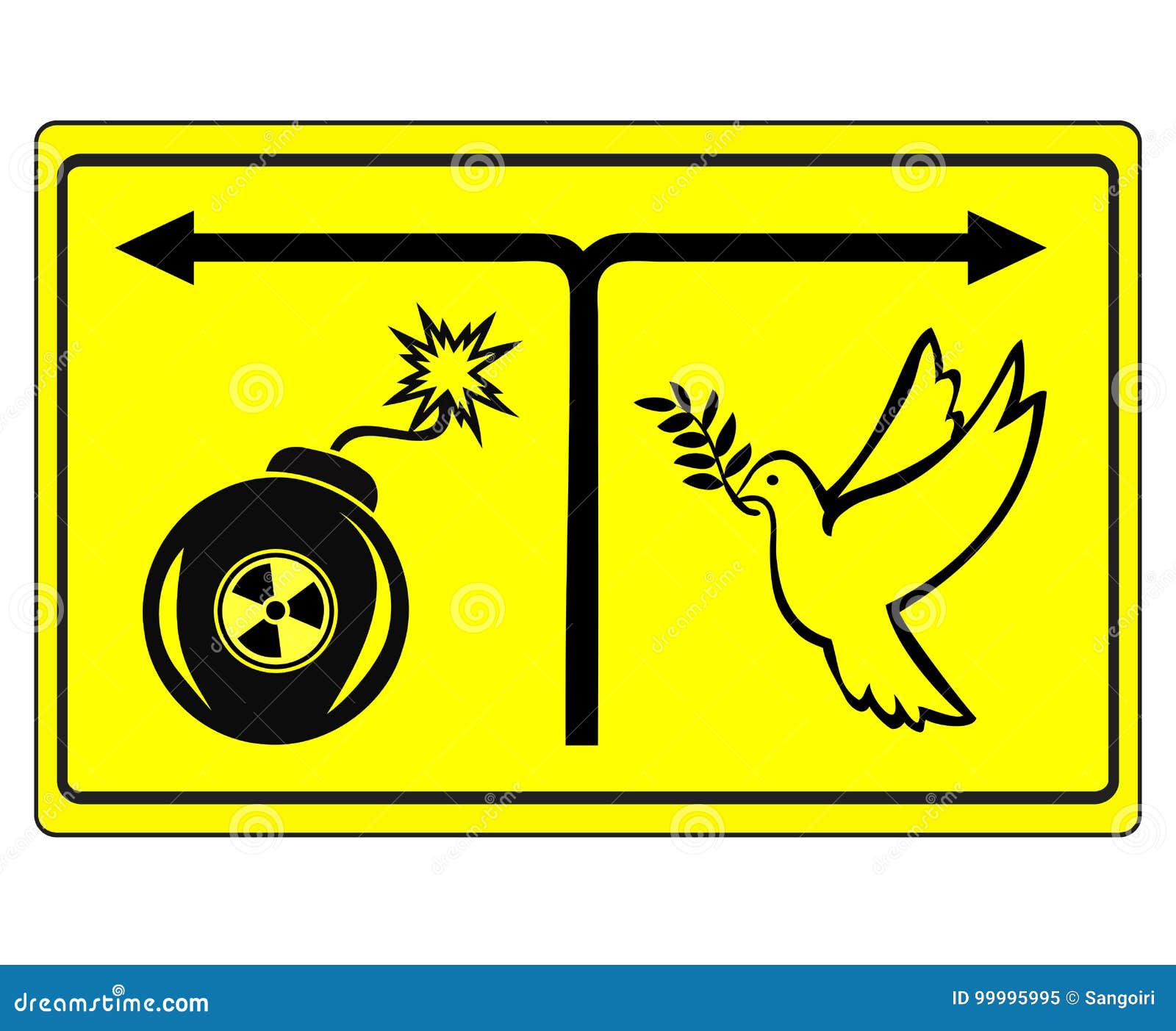 Guerra nuclear o paz stock de ilustración. Ilustración de estrategia ...