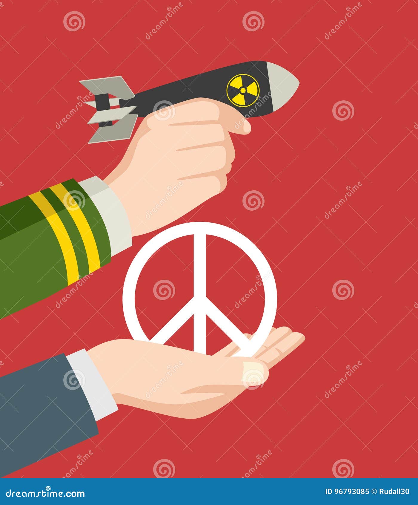 Guerra o pace illustrazione vettoriale. Illustrazione di fumetto - 96793085