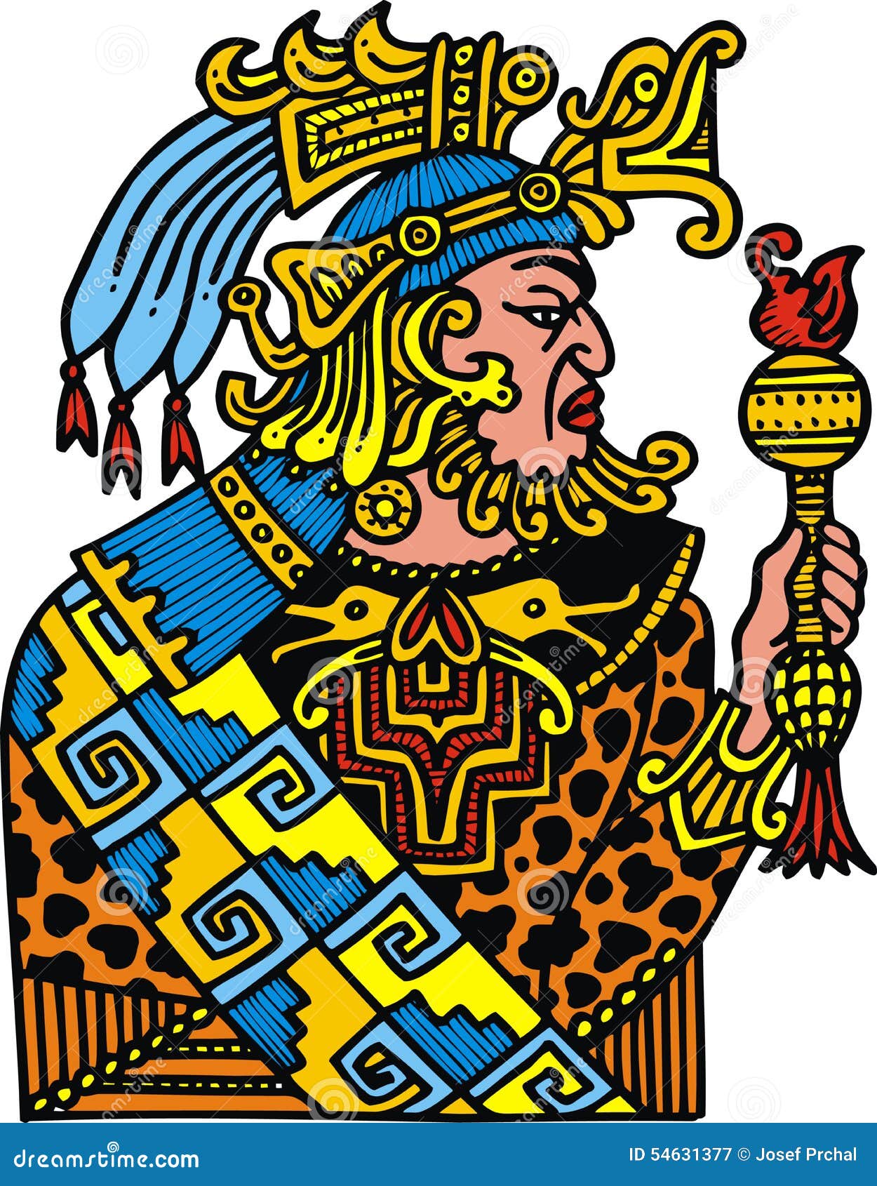 Guerrero maya aislado ilustración del vector. Ilustración de belice ...