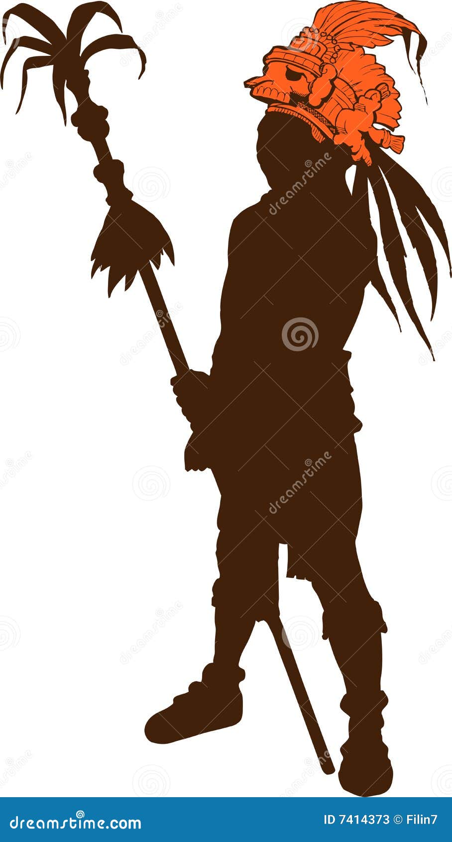 Guerrero mexicano ilustración del vector. Ilustración de guerrero - 7414373