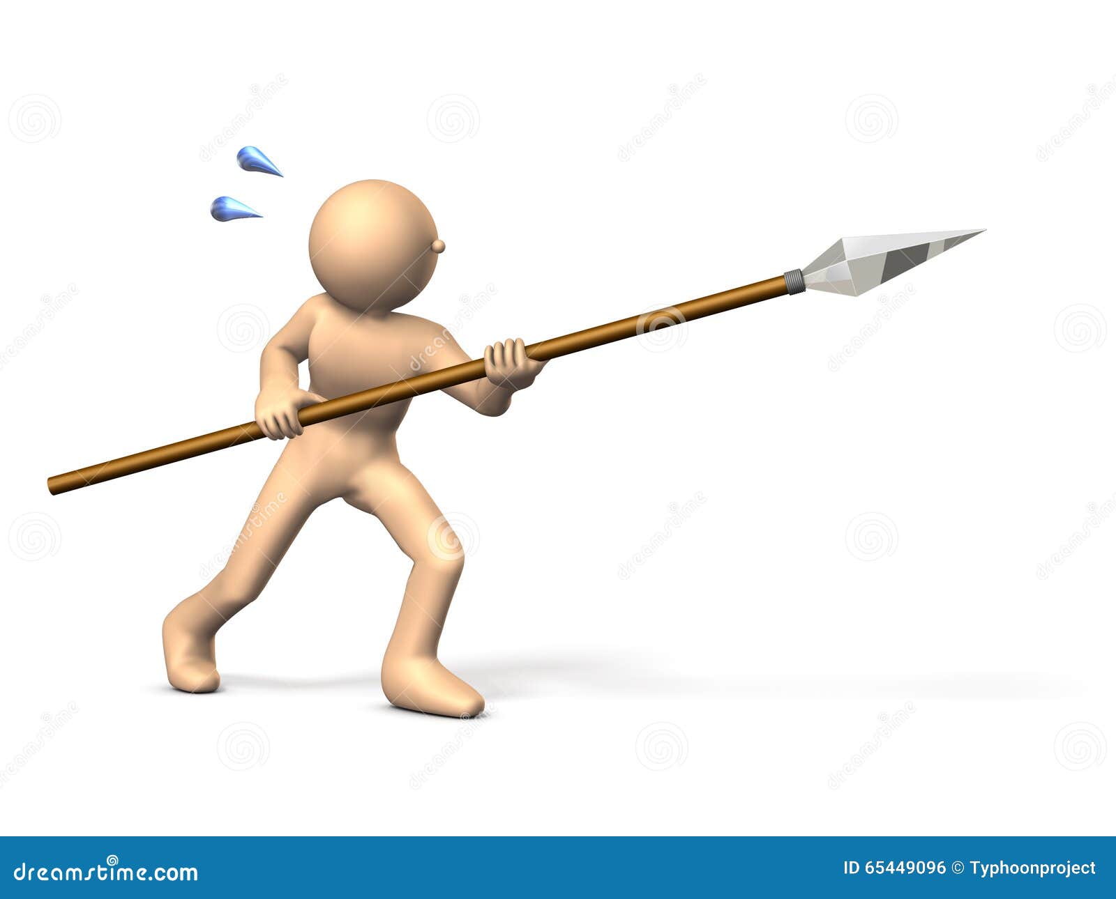 Guerrier Combattant Avec Une Lance Illustration Stock - Illustration du ...