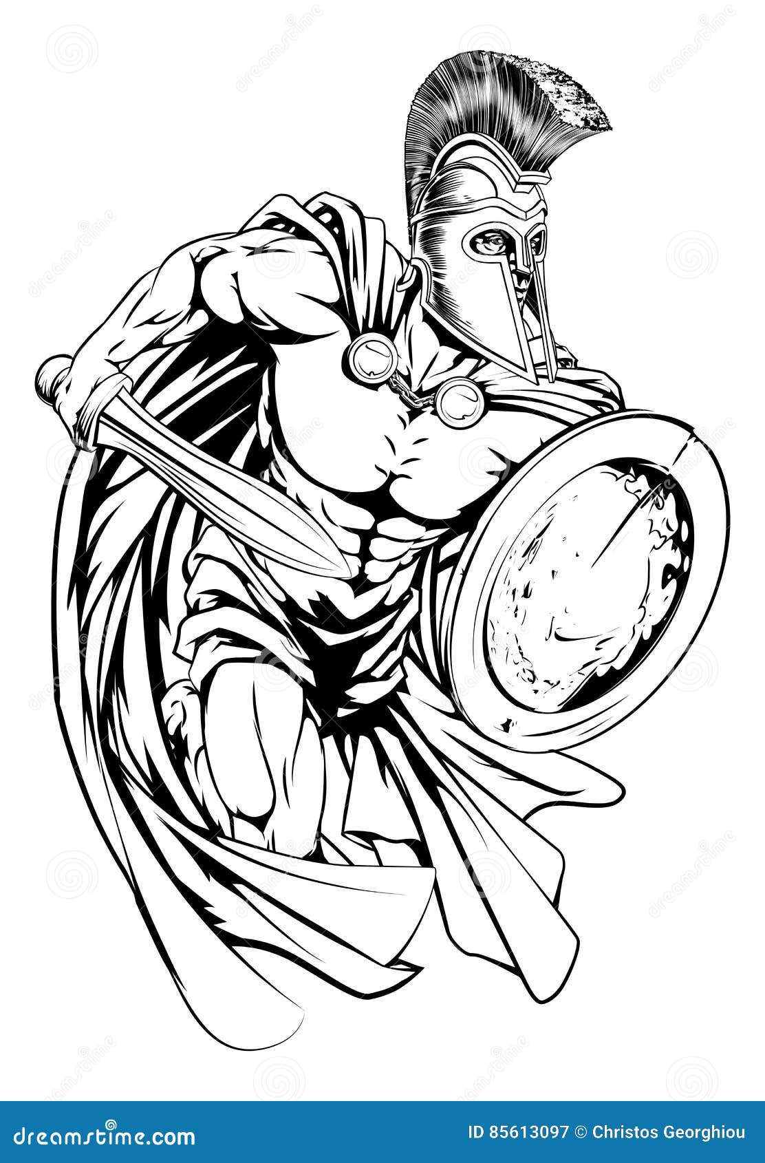 Guerrier spartiate illustration de vecteur. Illustration du homme ...