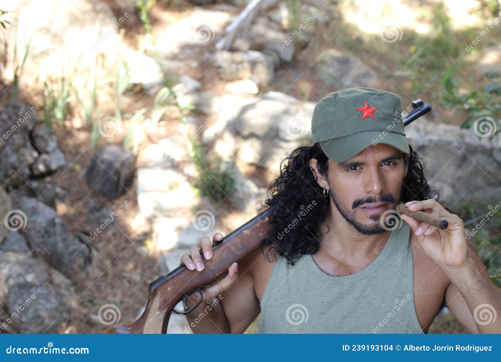 Guerrilla Fighter with Weapon and Cigar Stock Photo - Image of history ...