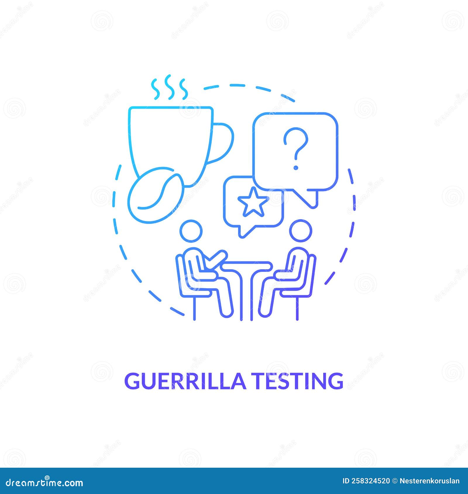 Guerrilla Testing Blue Gradient Concept Icon Stock Vector ...