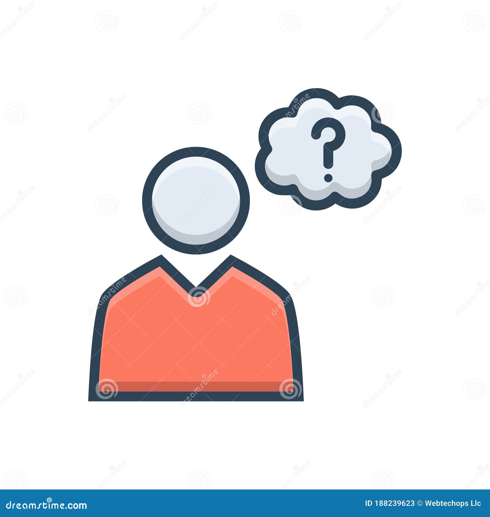 Color Illustration Icon for Guess, Worry and Concern Stock Illustration ...