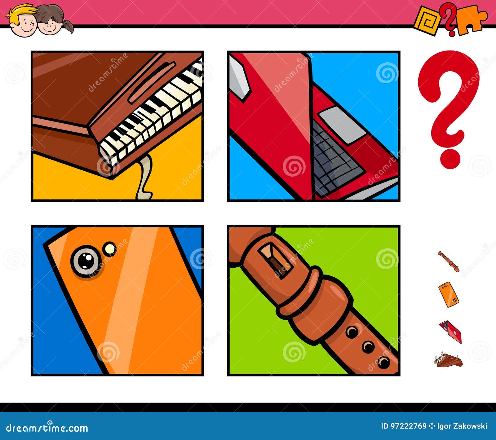 Guess Objects Cartoon Game for Children Stock Vector - Illustration of ...