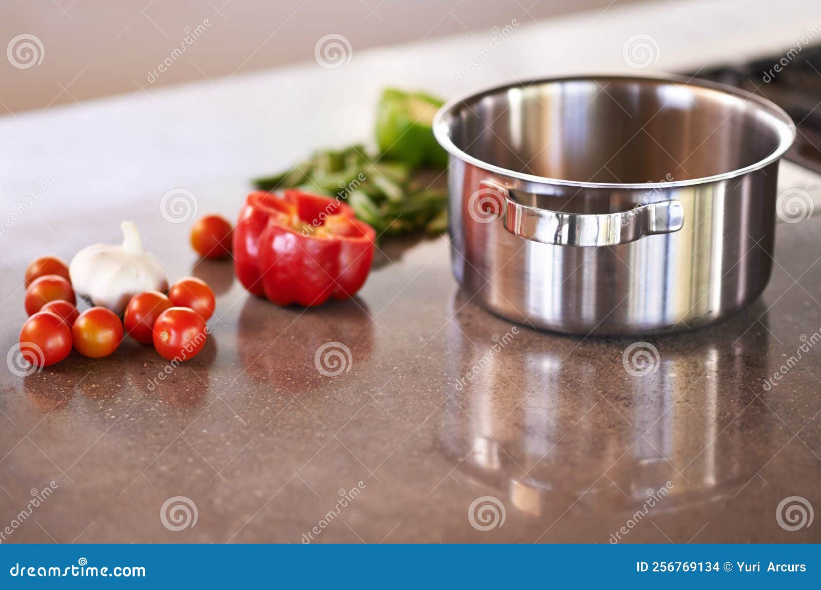 Guess What Were Cooking. Vegetables and a Cooking Pot on a Kitchen ...