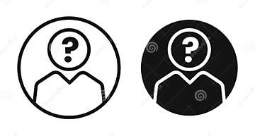 Guess Who Thin Line Vector Icon Set Stock Vector - Illustration of ...