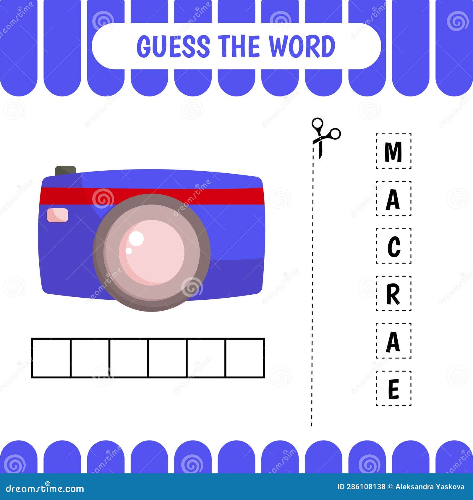 Guess the Word Educational Learning Game for Preschool Kids. Camera ...