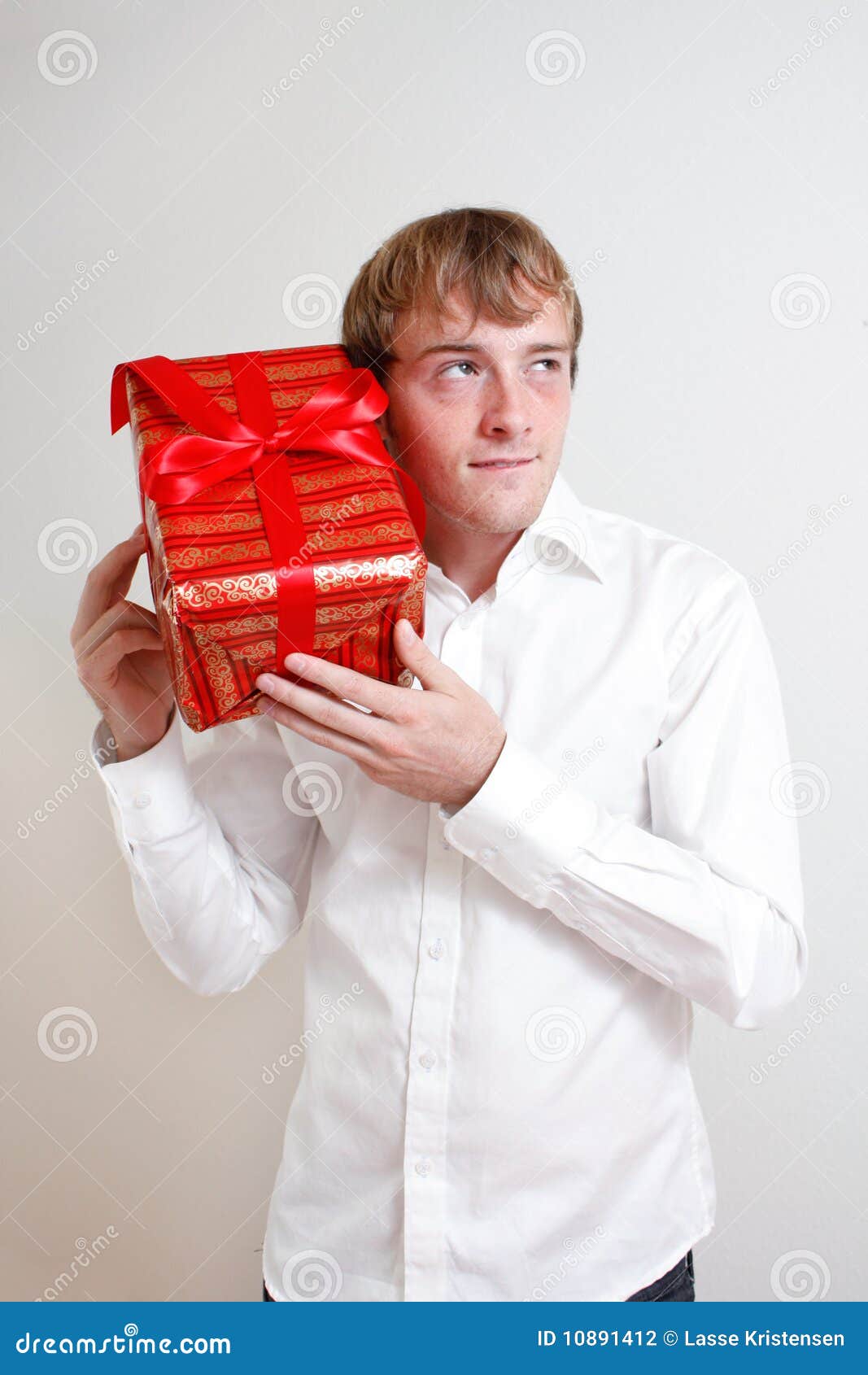 Guessing stock photo. Image of wrapped, smile, xmas, figuring - 10891412