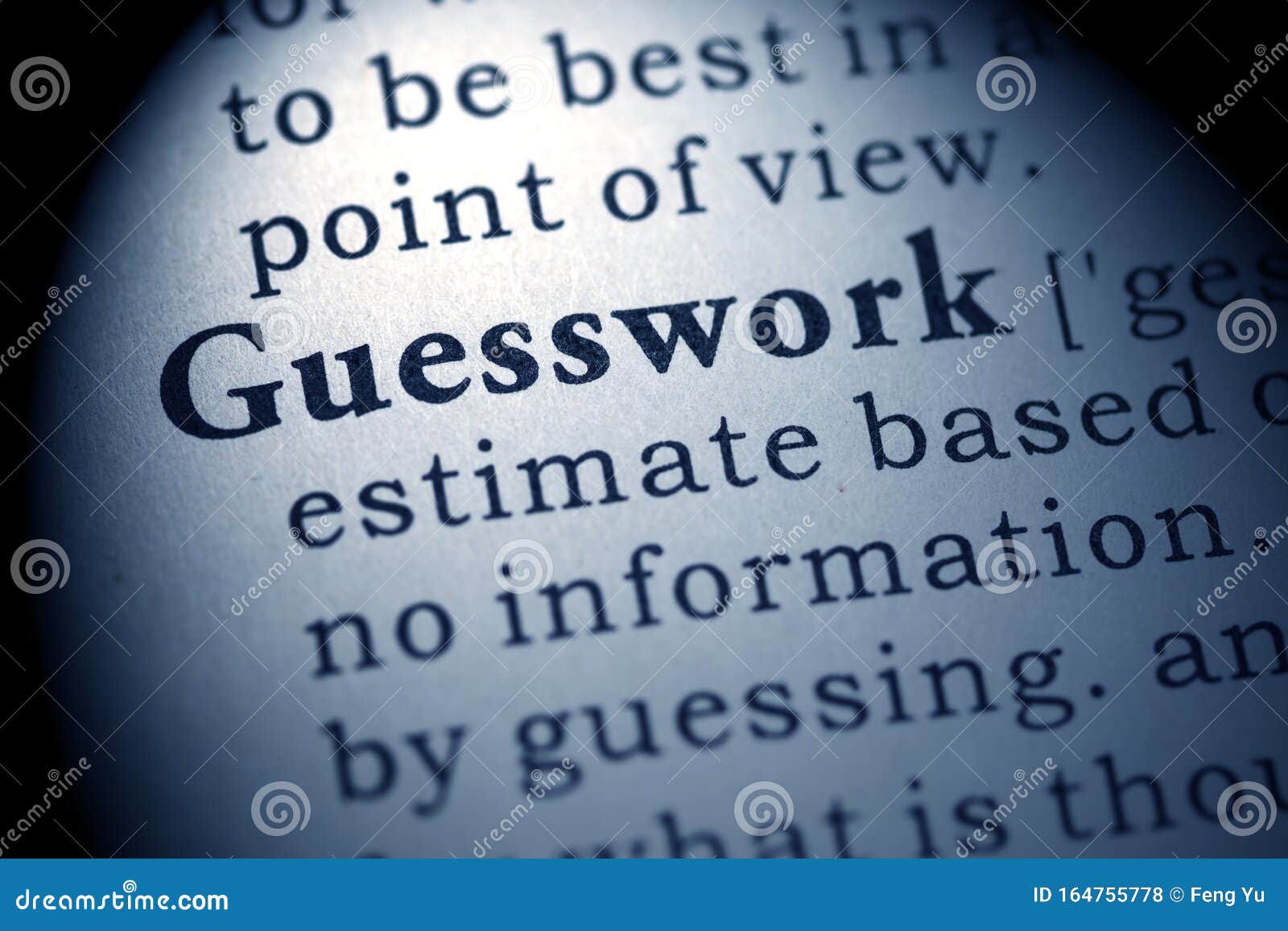 Definition of the Word Guesswork Stock Photo - Image of closeup, book ...