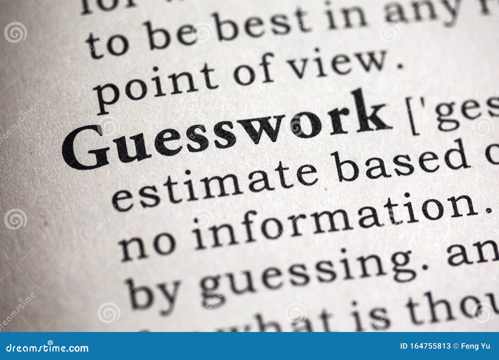 Definition of the Word Guesswork Stock Image - Image of fake, text ...