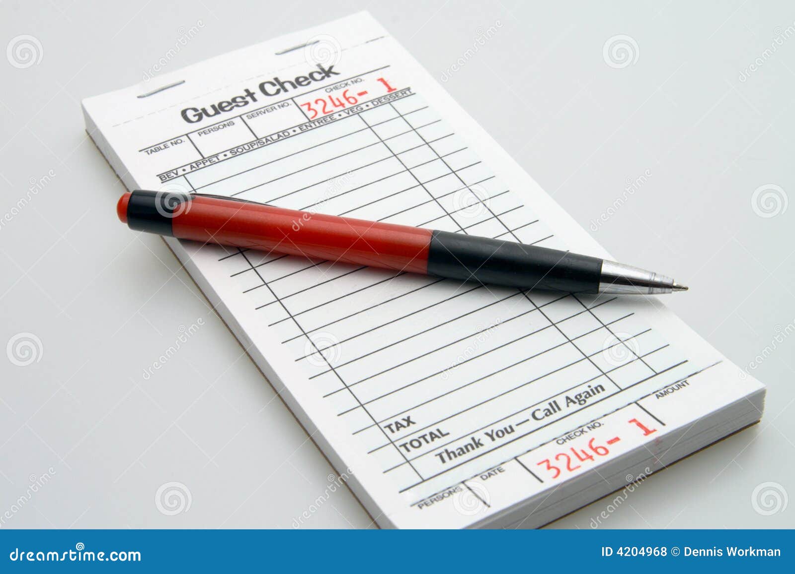 Guest Check Book stock photo. Image of figure, written - 4204968