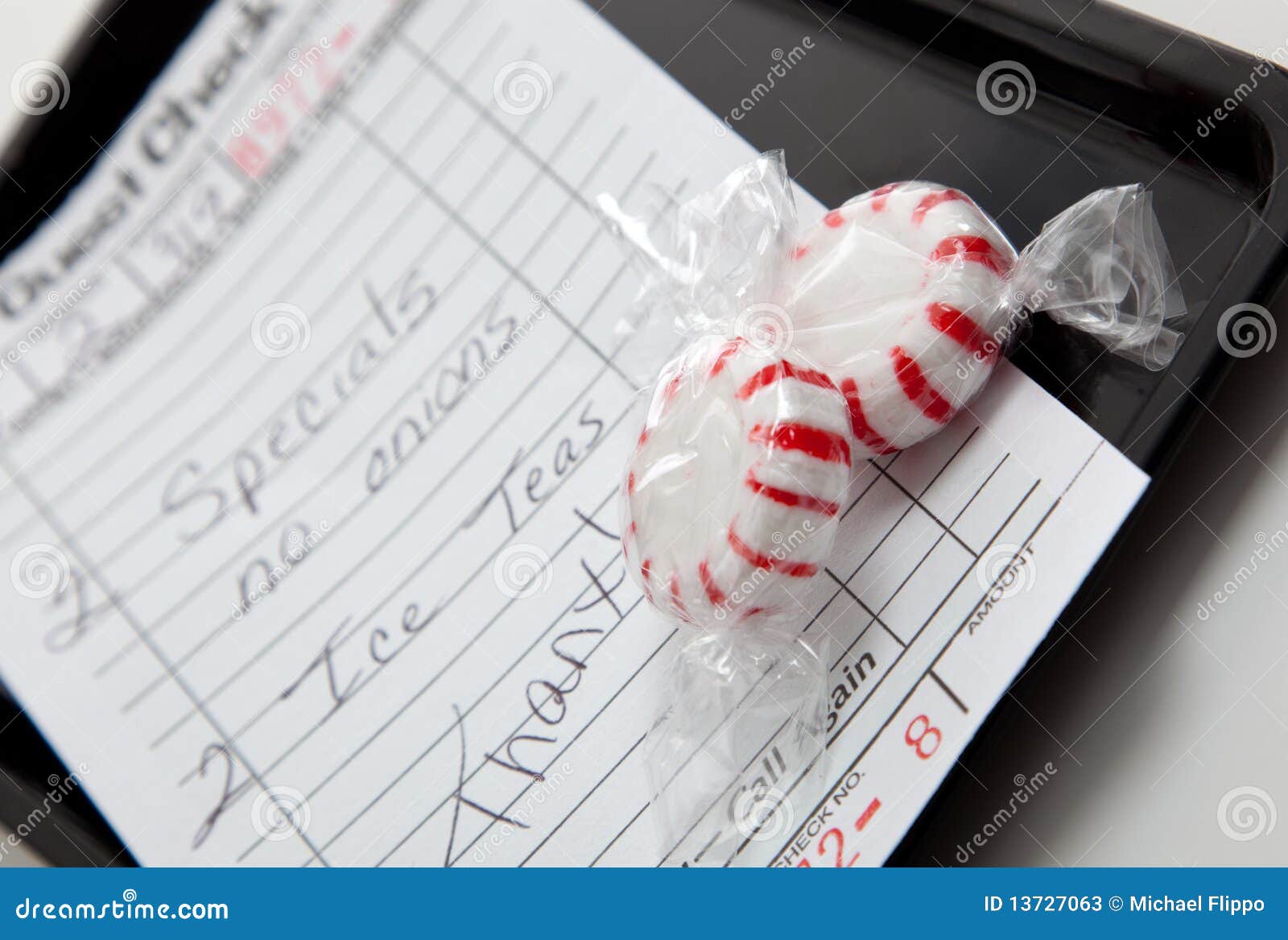 Guest Check On Tray With Mints Royalty-Free Stock Photography ...