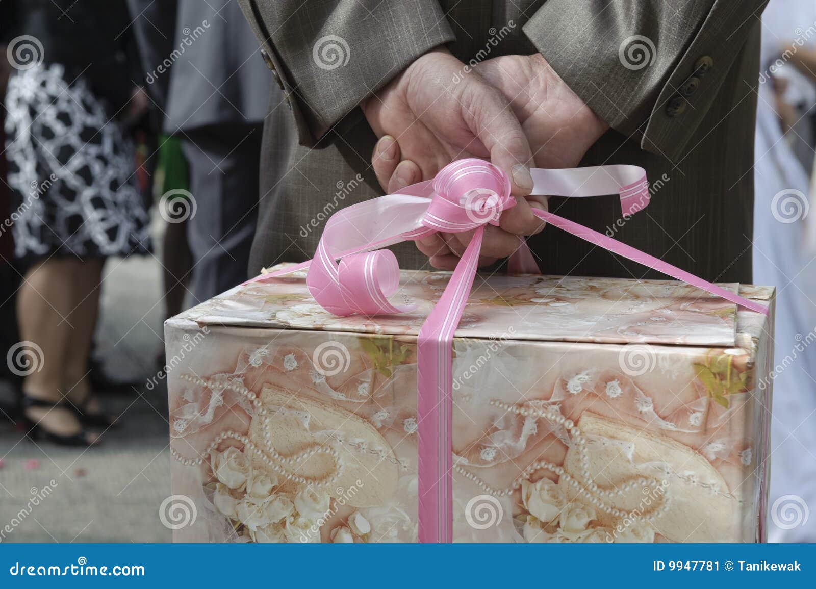 Guest Holding Wedding Present Stock Image - Image of surprise, rear ...