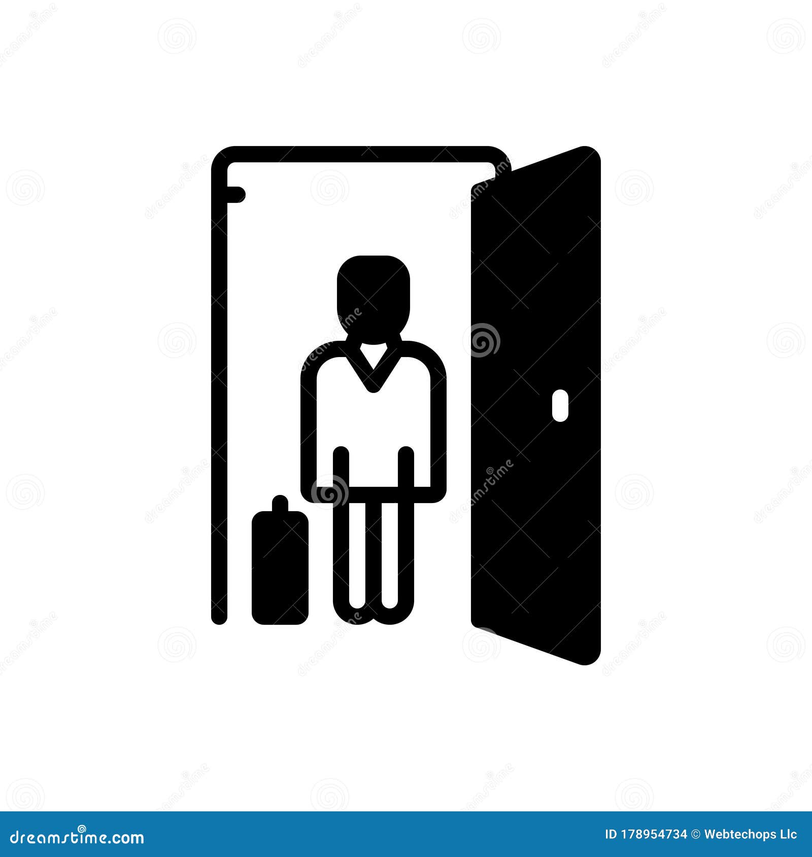 Black Solid Icon for Guest, Visitor and Outsider Stock Vector ...