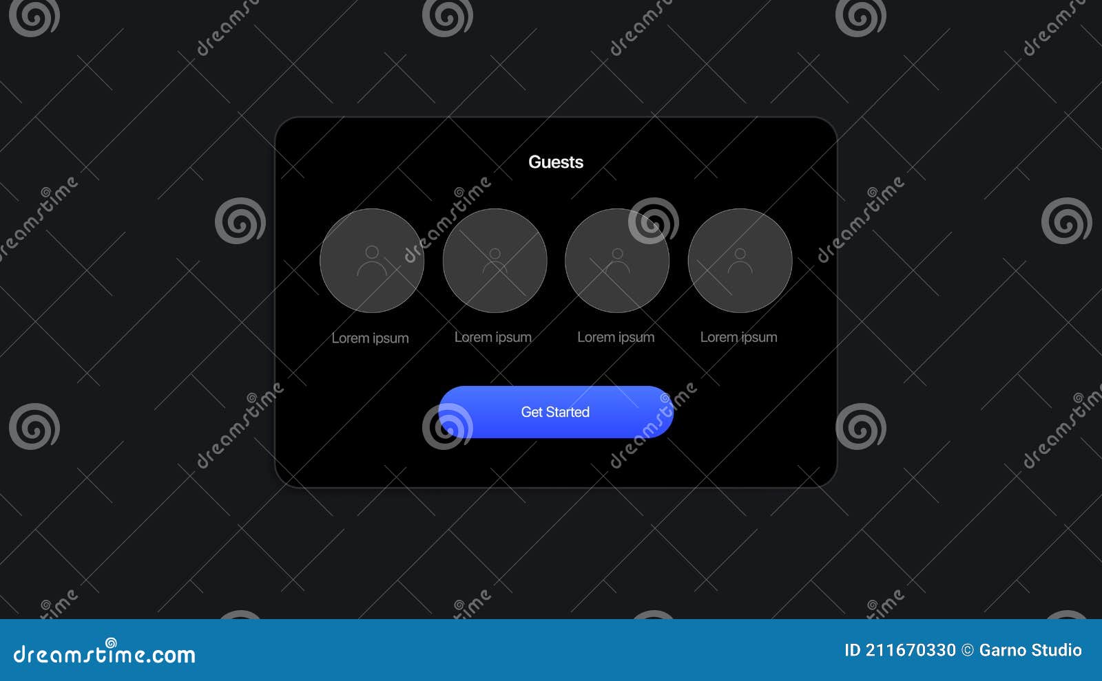 Guest List Panel UI Interface Concept Stock Vector - Illustration of ...