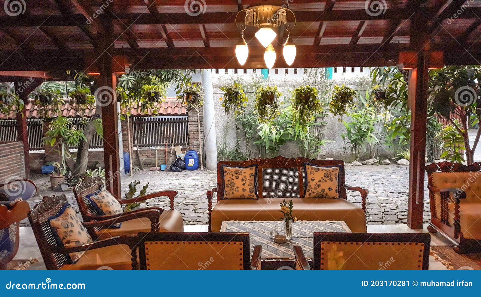 Guest Meeting Room with Javanese Style Stock Image - Image of villa ...