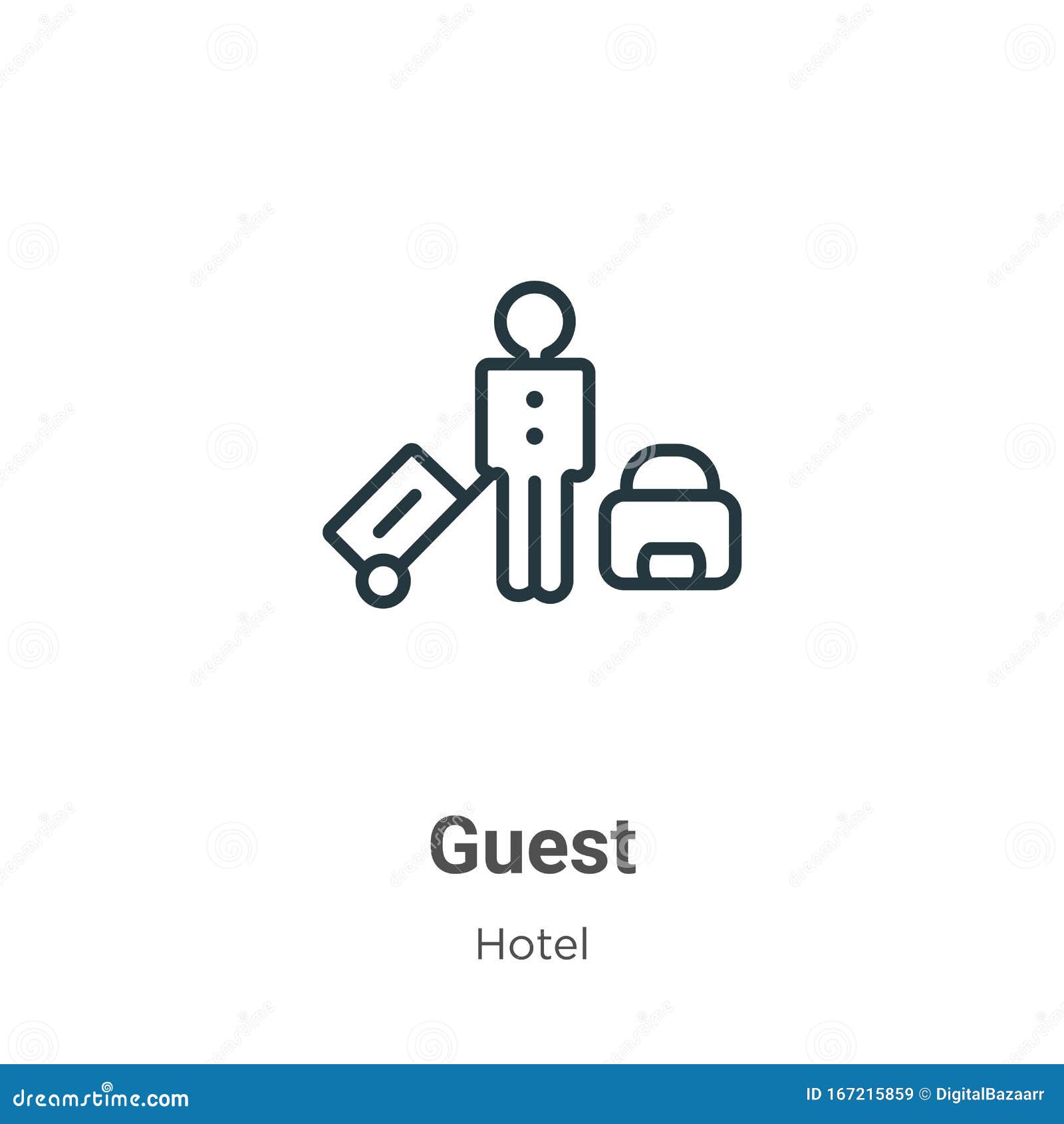 Guest Outline Vector Icon. Thin Line Black Guest Icon, Flat Vector ...