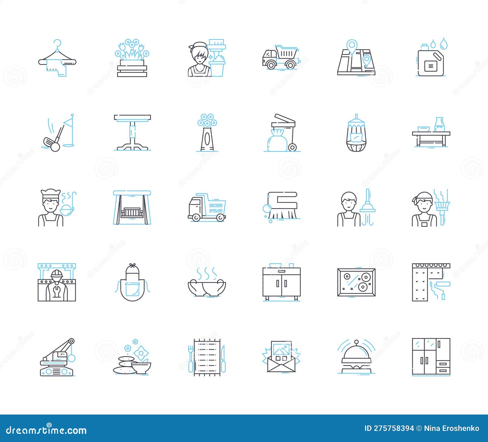 Guest Services Linear Icons Set. Hospitality, Accommodations, Requests ...