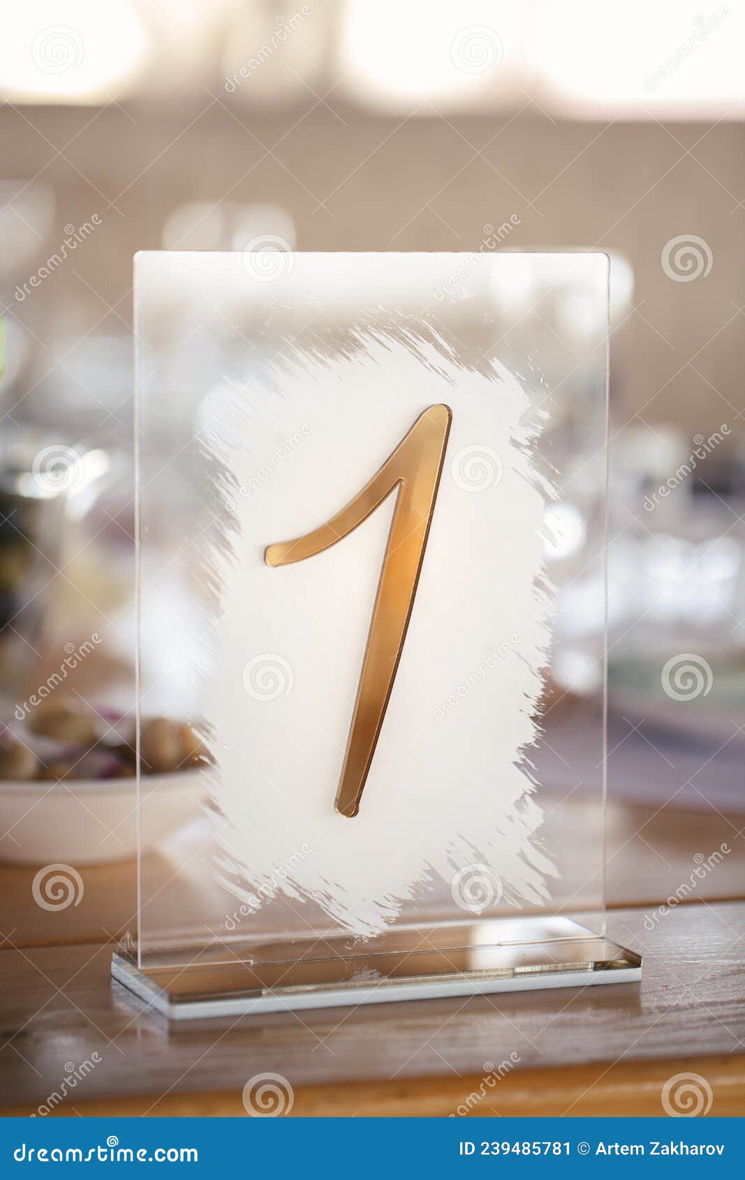 Guest Table Number. Wedding Table in the Restaurant Stock Image - Image ...