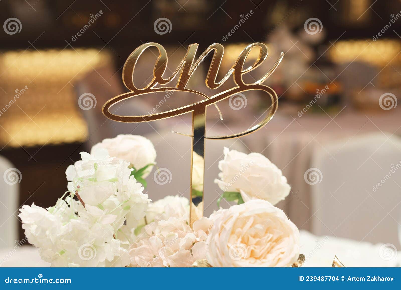 Guest Table Number. Wedding Table in the Restaurant Stock Photo - Image ...