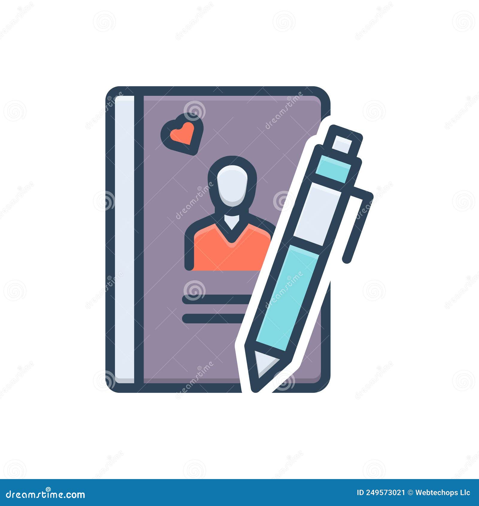 Color Illustration Icon for Guestbook, Textbook and Book Stock Vector ...