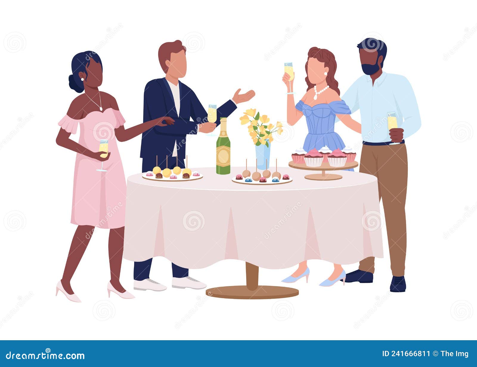 Guests Chatting Semi Flat Color Vector Characters Stock Vector ... Guests Chatting Semi Flat Color Vector Characters Stock Vector ...